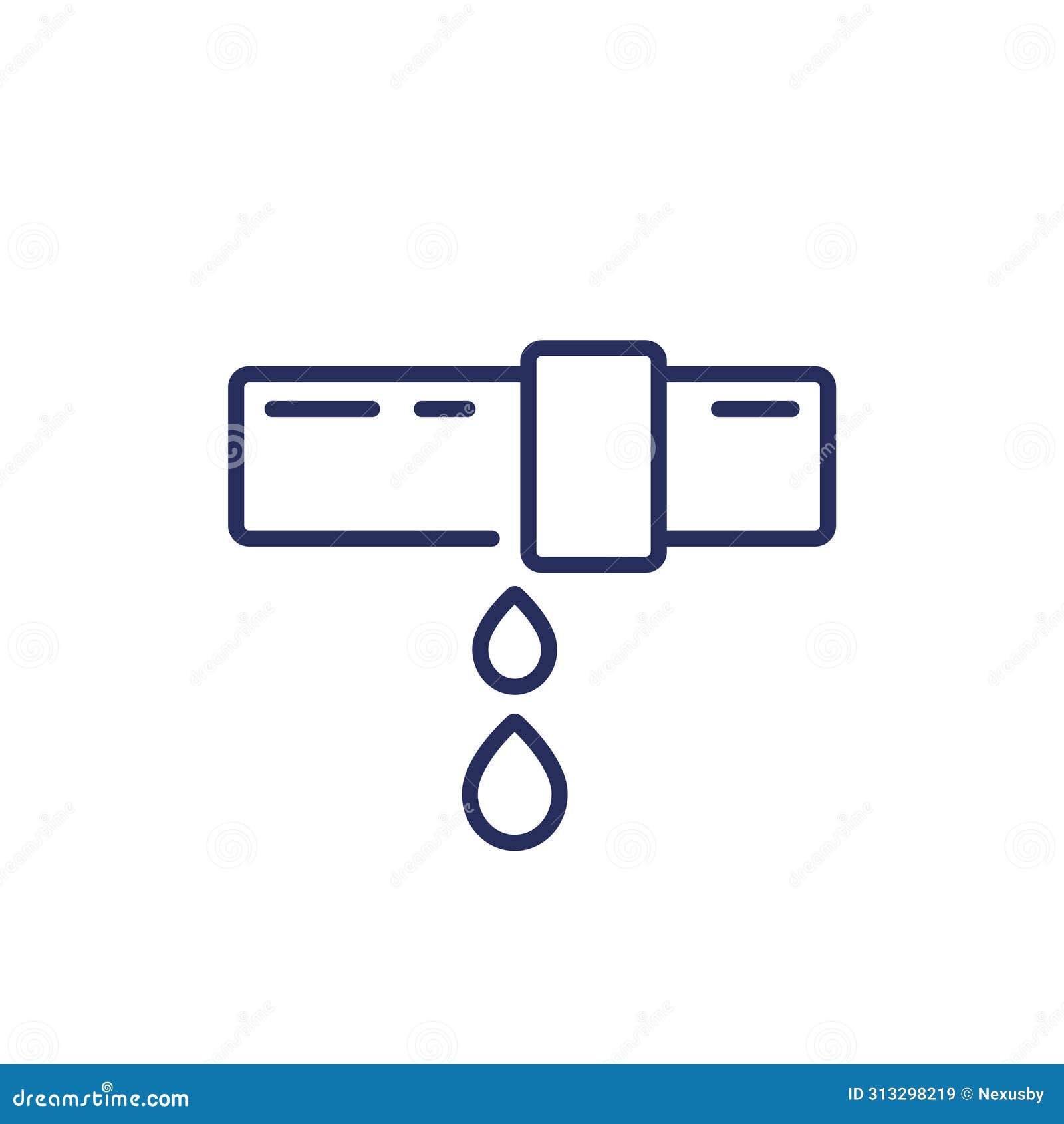 Leaking Pipe Line Icon on White Stock Vector - Illustration of burst ...