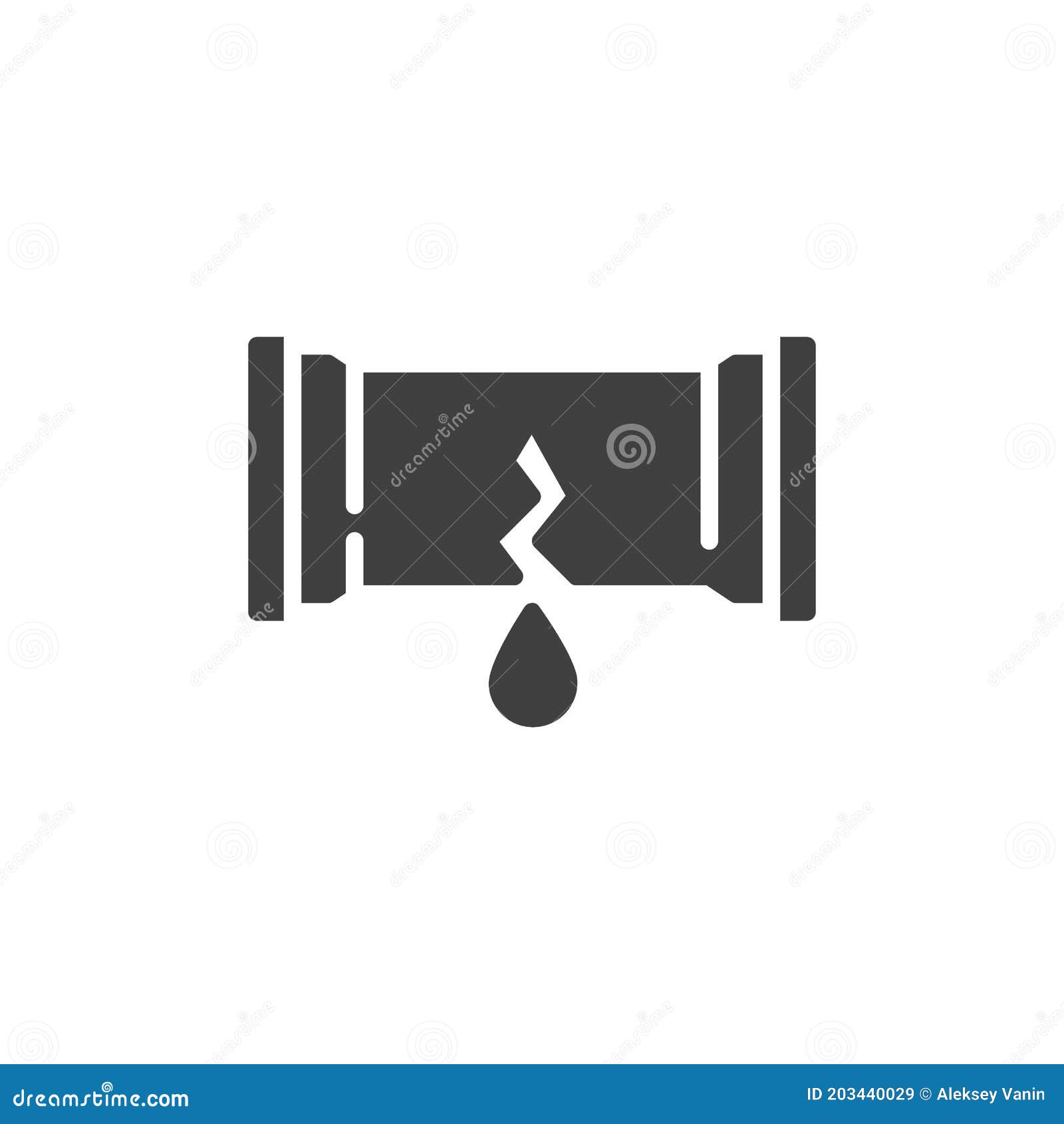 Leaking pipe vector icon stock vector. Illustration of clipart - 203440029