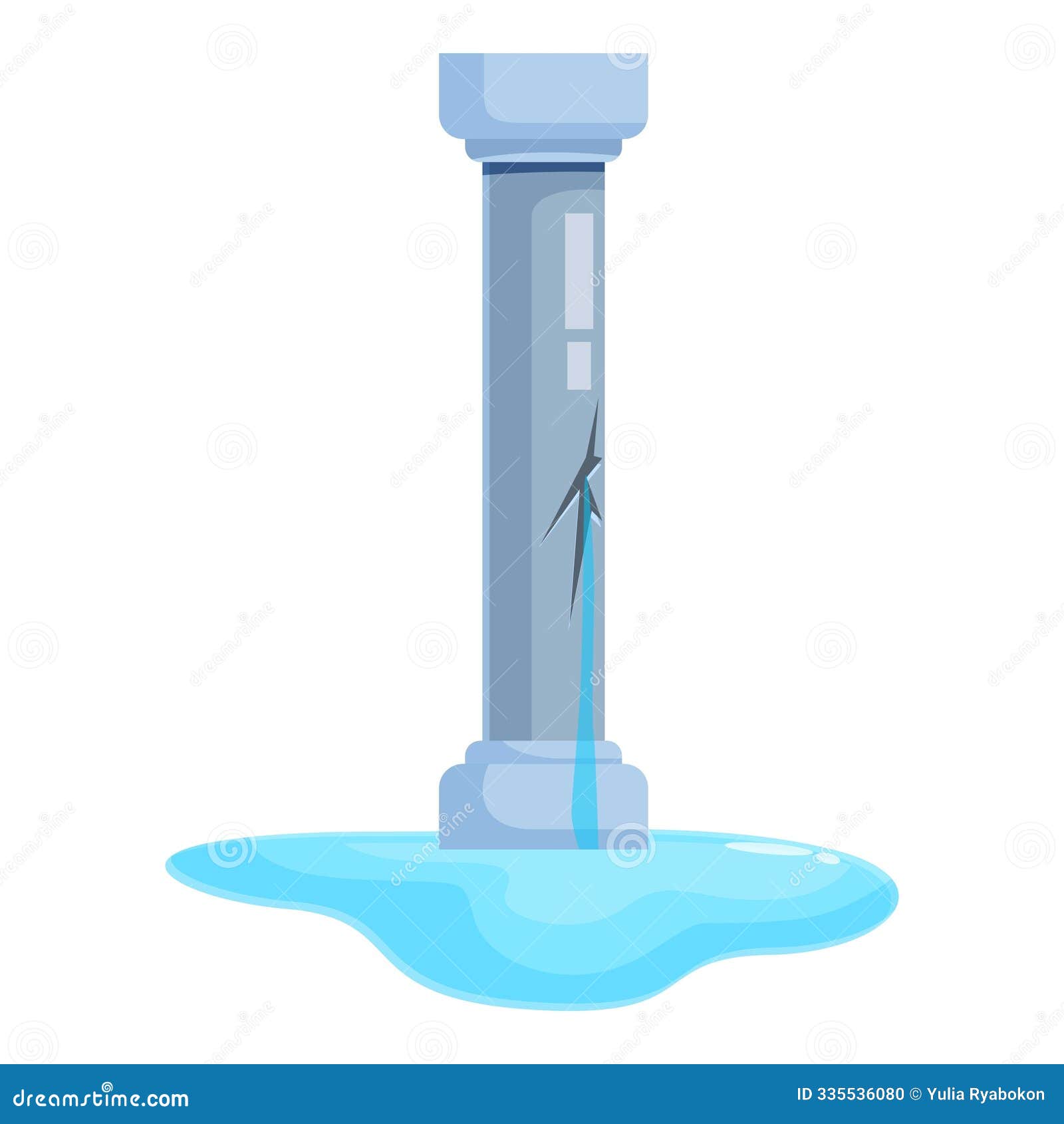 Leaking Water Pipe Creating Puddle Under Broken Column Stock ...
