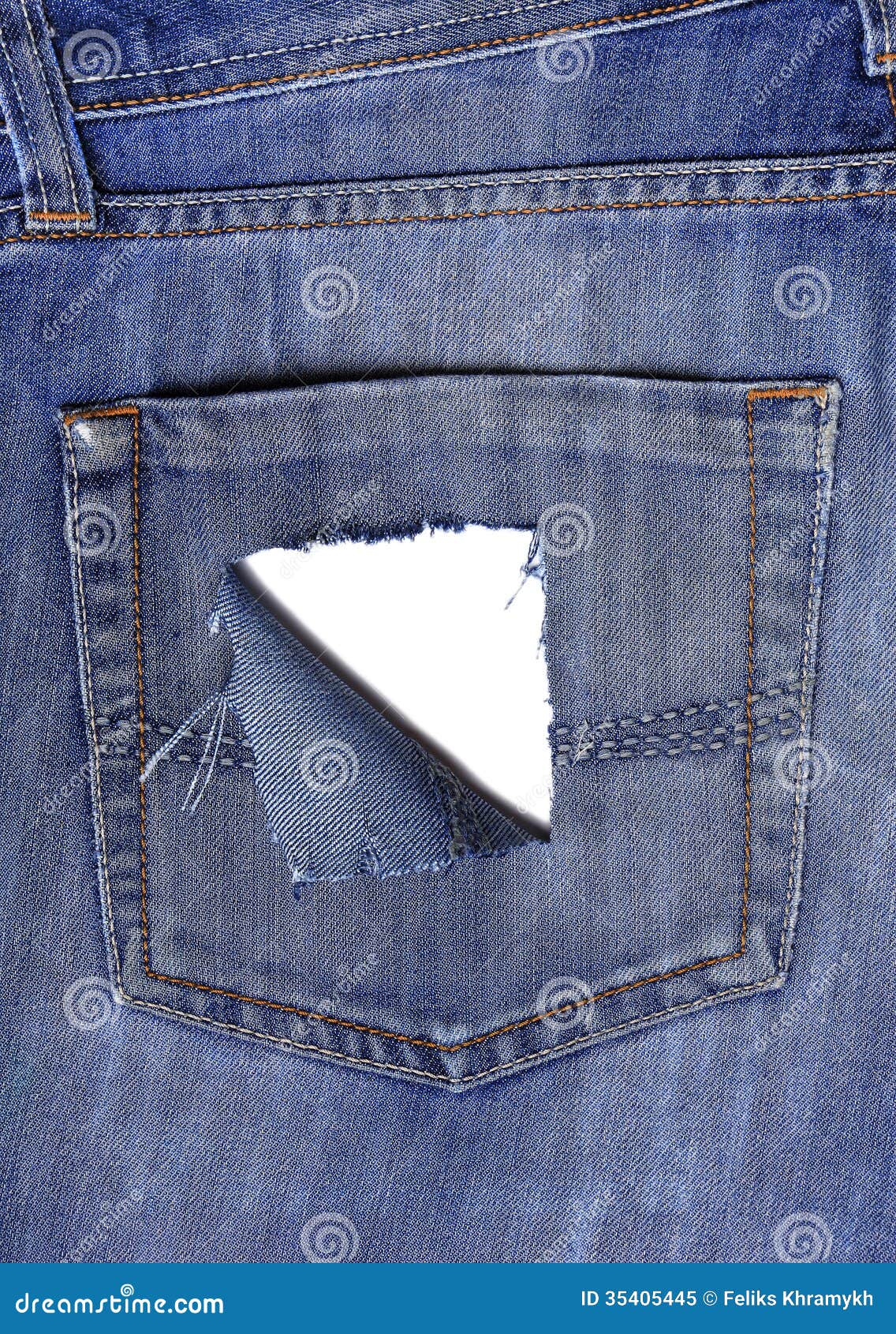 Leaky back pocket stock image. Image of cotton, broken - 35405445