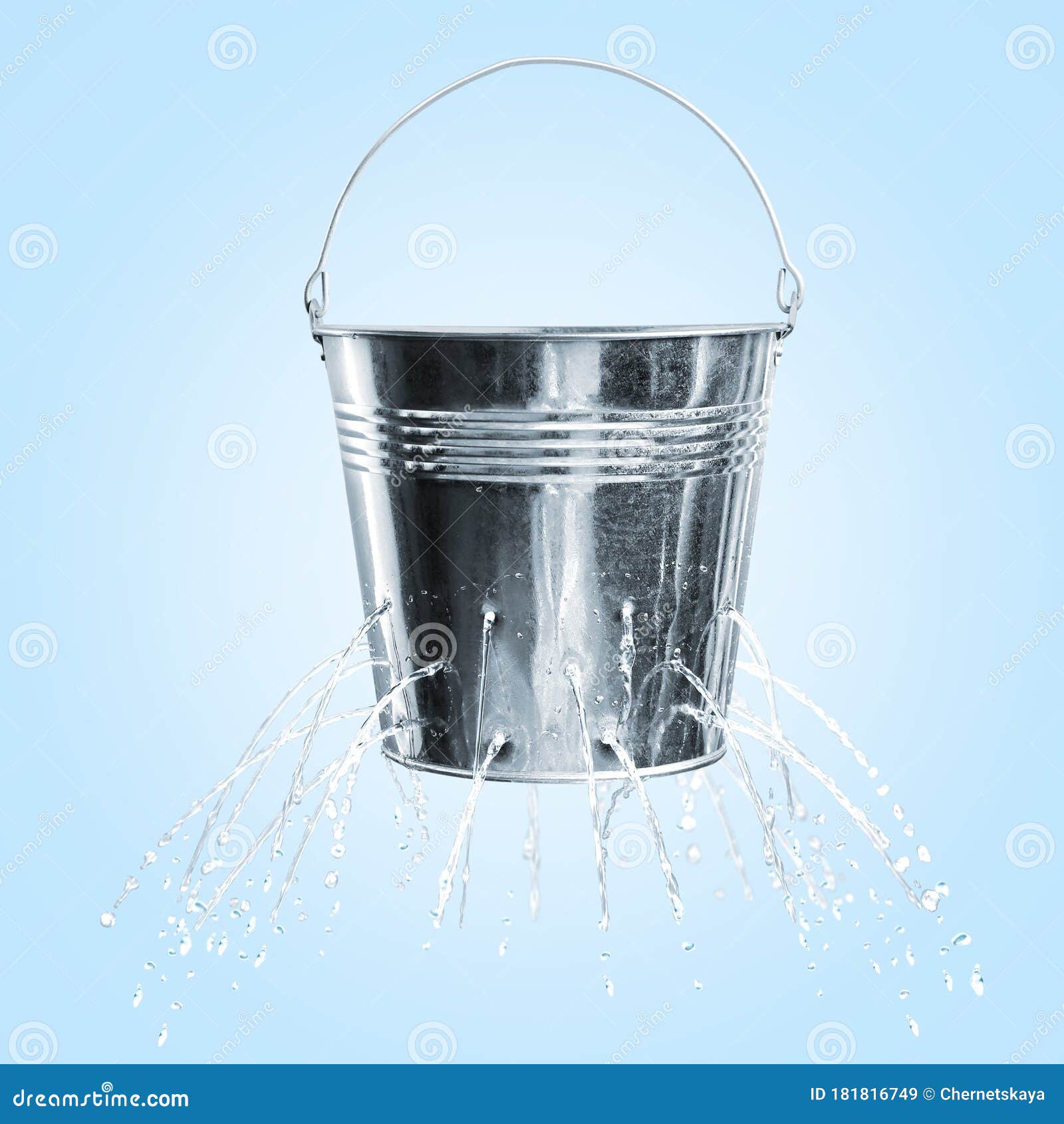 Leaky Bucket With Water On Background Royalty-Free Stock Photo ...