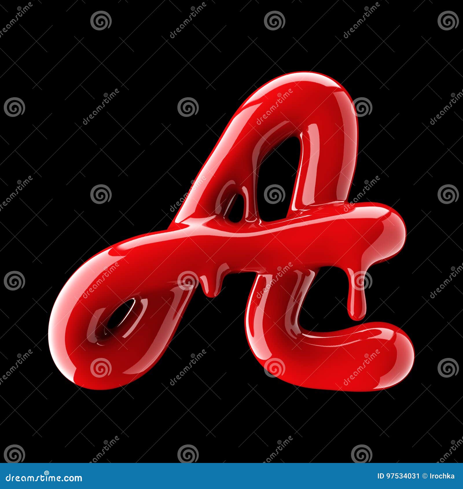 Leaky Red Alphabet On Black Background. Handwritten Cursive Letter N ...