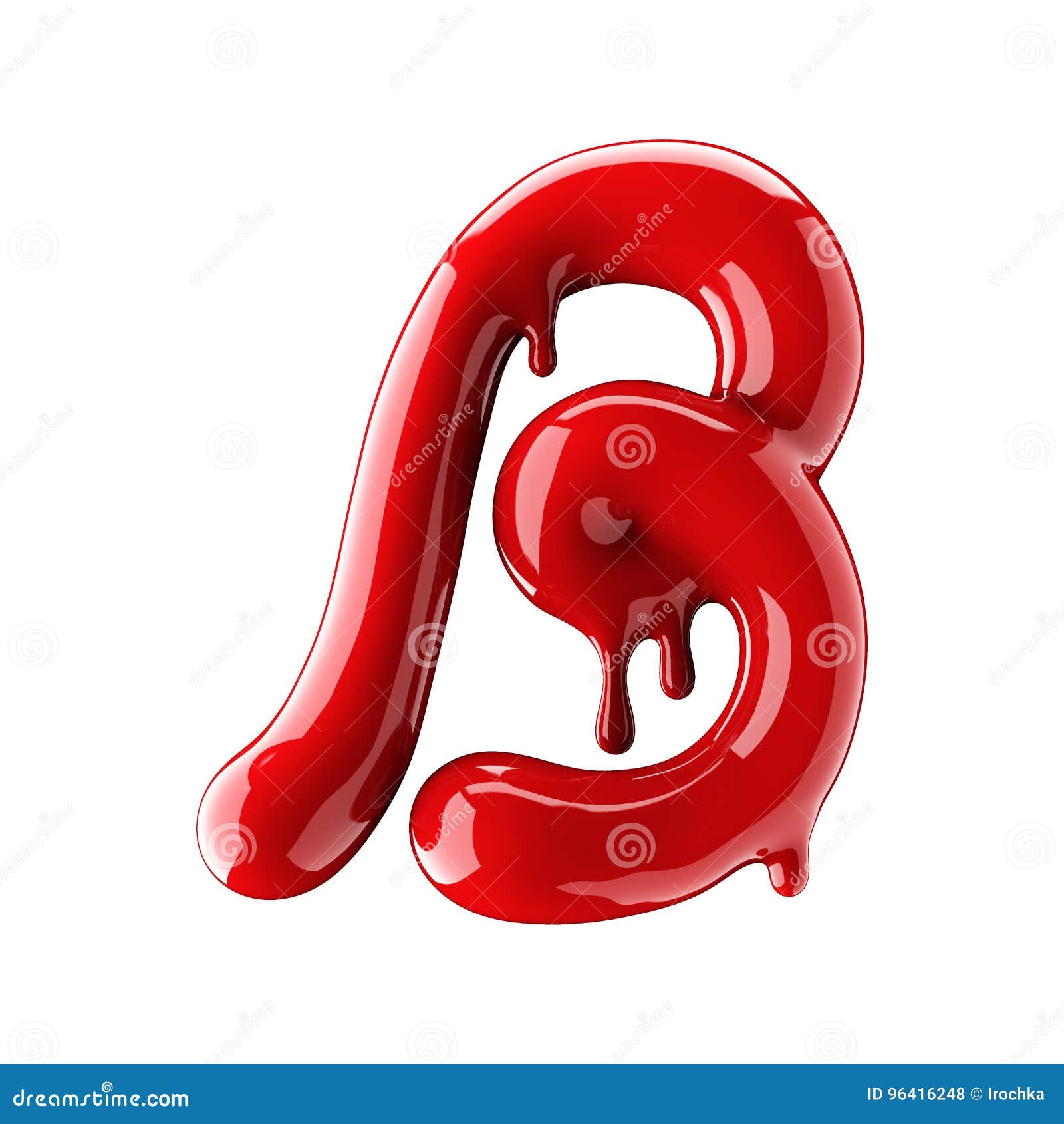 Leaky Red Alphabet Isolated On White Background. Handwritten Cursive ...