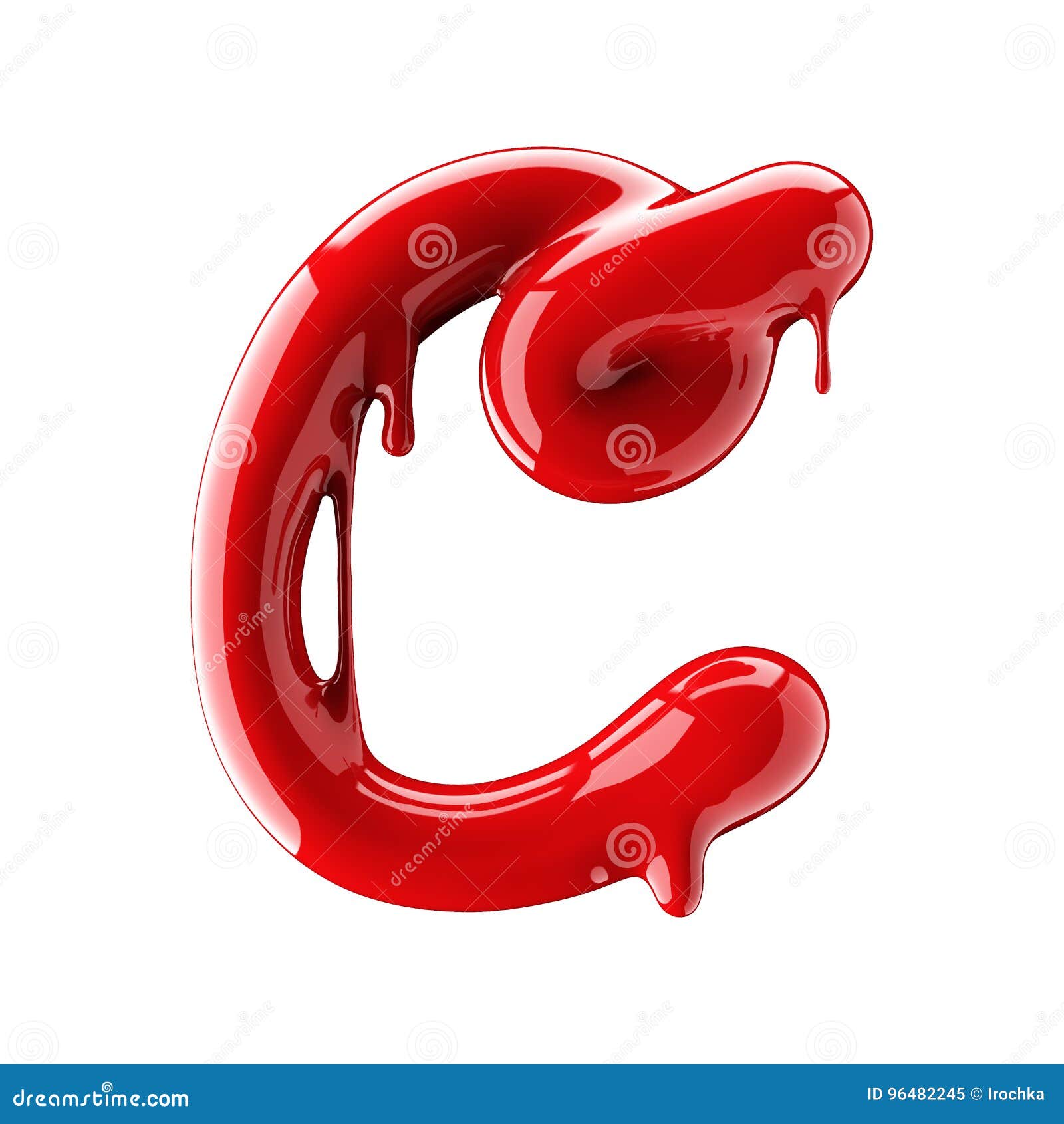 Leaky Red Alphabet Isolated on White Background. Handwritten Cursive ...