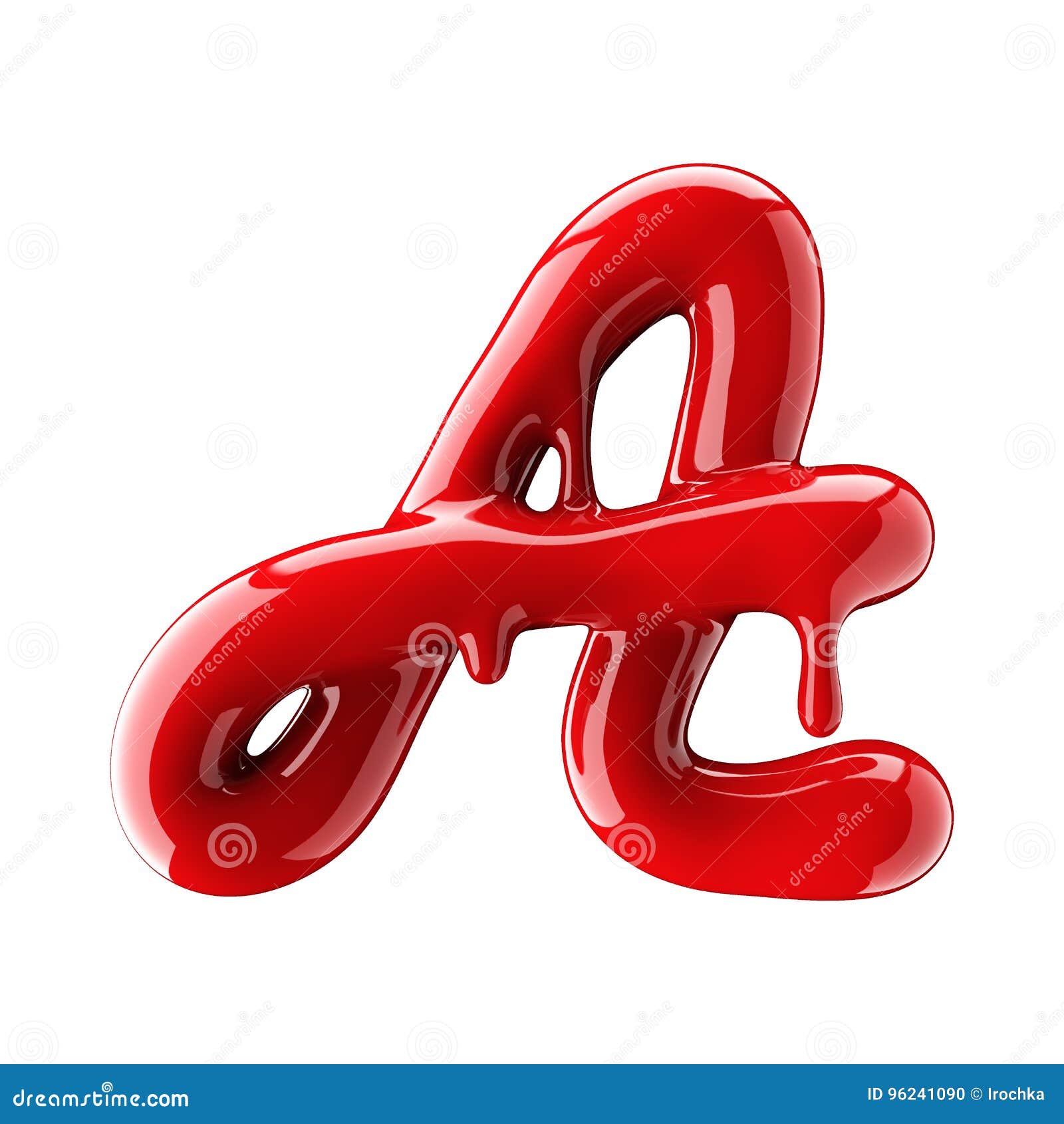 Leaky Red Alphabet Isolated On White Background. Handwritten Cursive ...