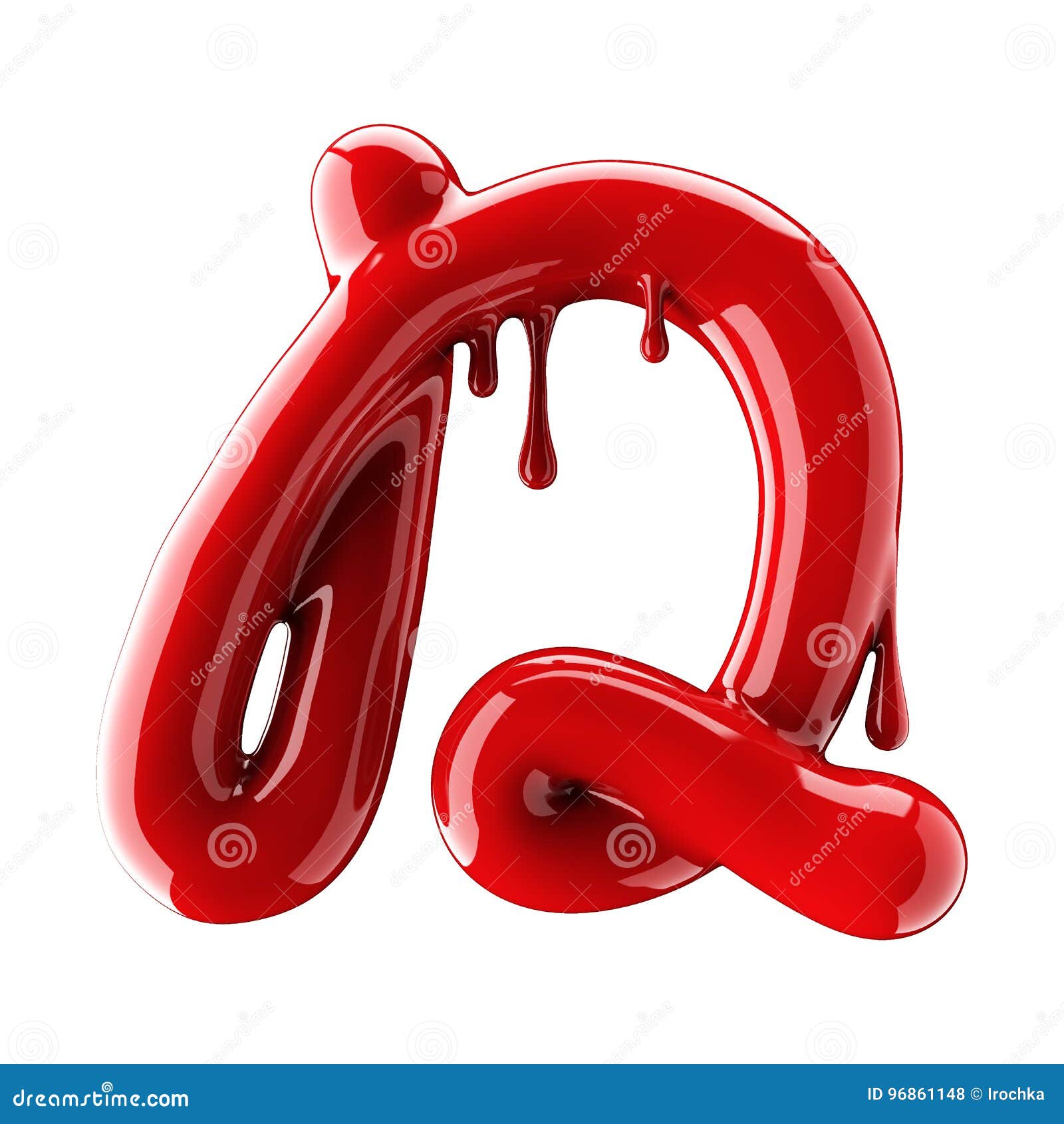 Leaky Red Alphabet Isolated On White Background. Handwritten Cursive ...