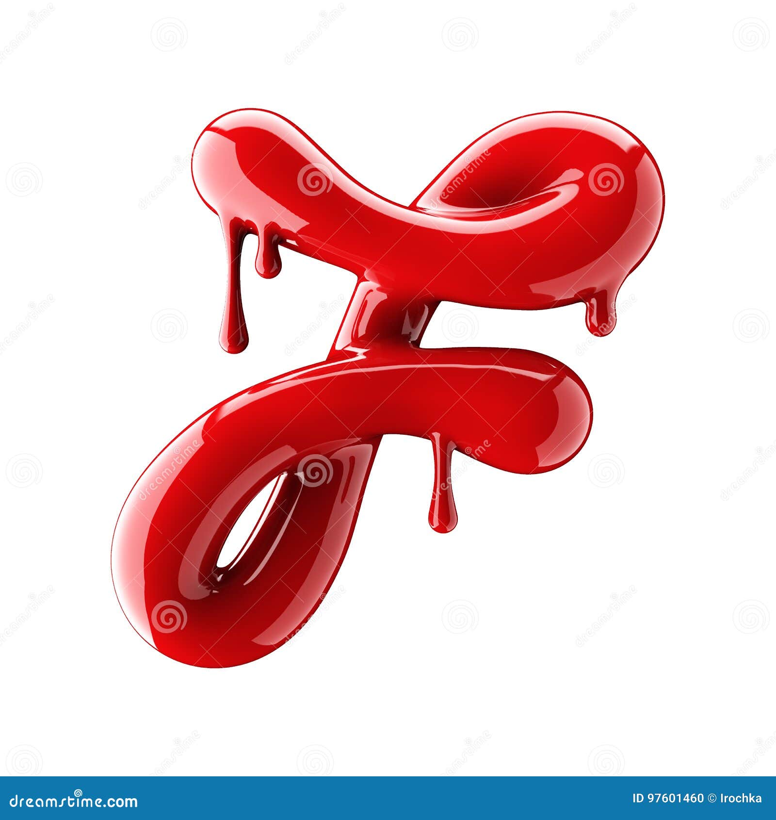Leaky Red Alphabet On White Background. Handwritten Cursive Letter E ...