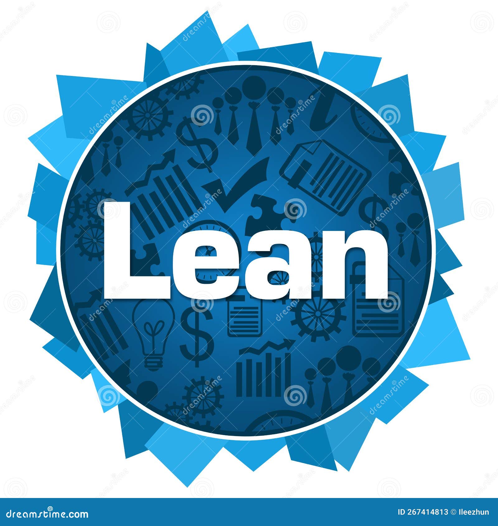 Lean Blue Business Symbols Circular Stock Illustration - Illustration ...