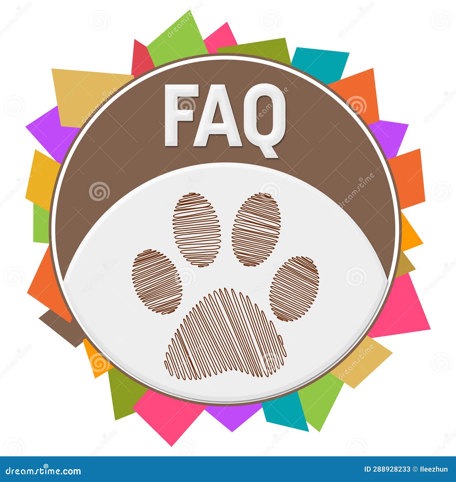 FAQ - Frequently Asked Questions Colorful Pet Paw Abstract Shapes ...
