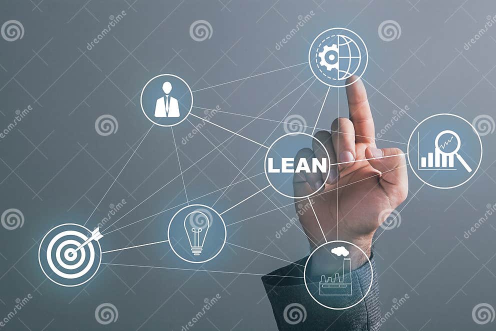 Lean E Iconos En Pantalla Virtual Stock de ilustración - Ilustración de ...