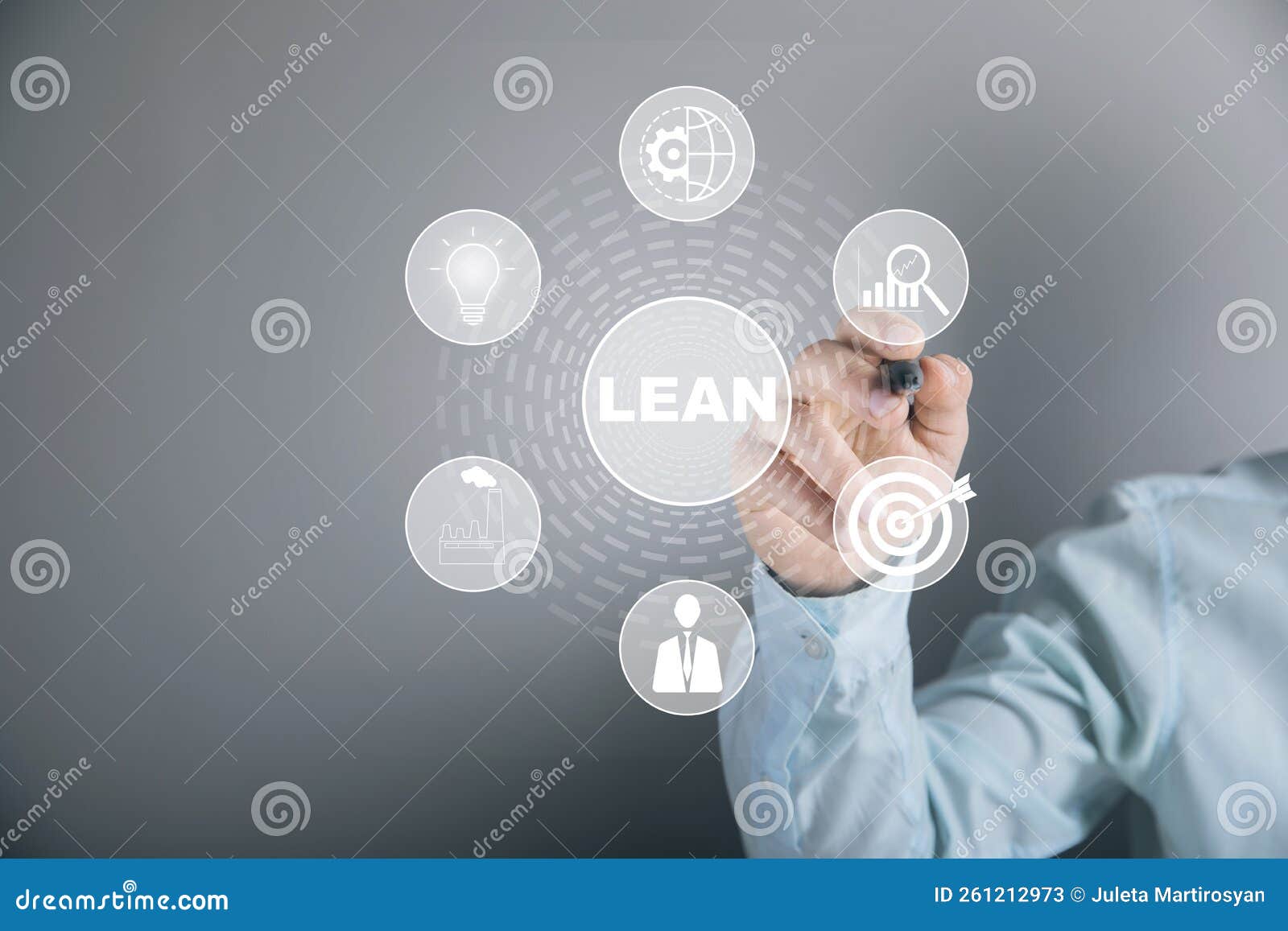 Lean E Iconos En Pantalla Virtual Imagen de archivo - Imagen de ...