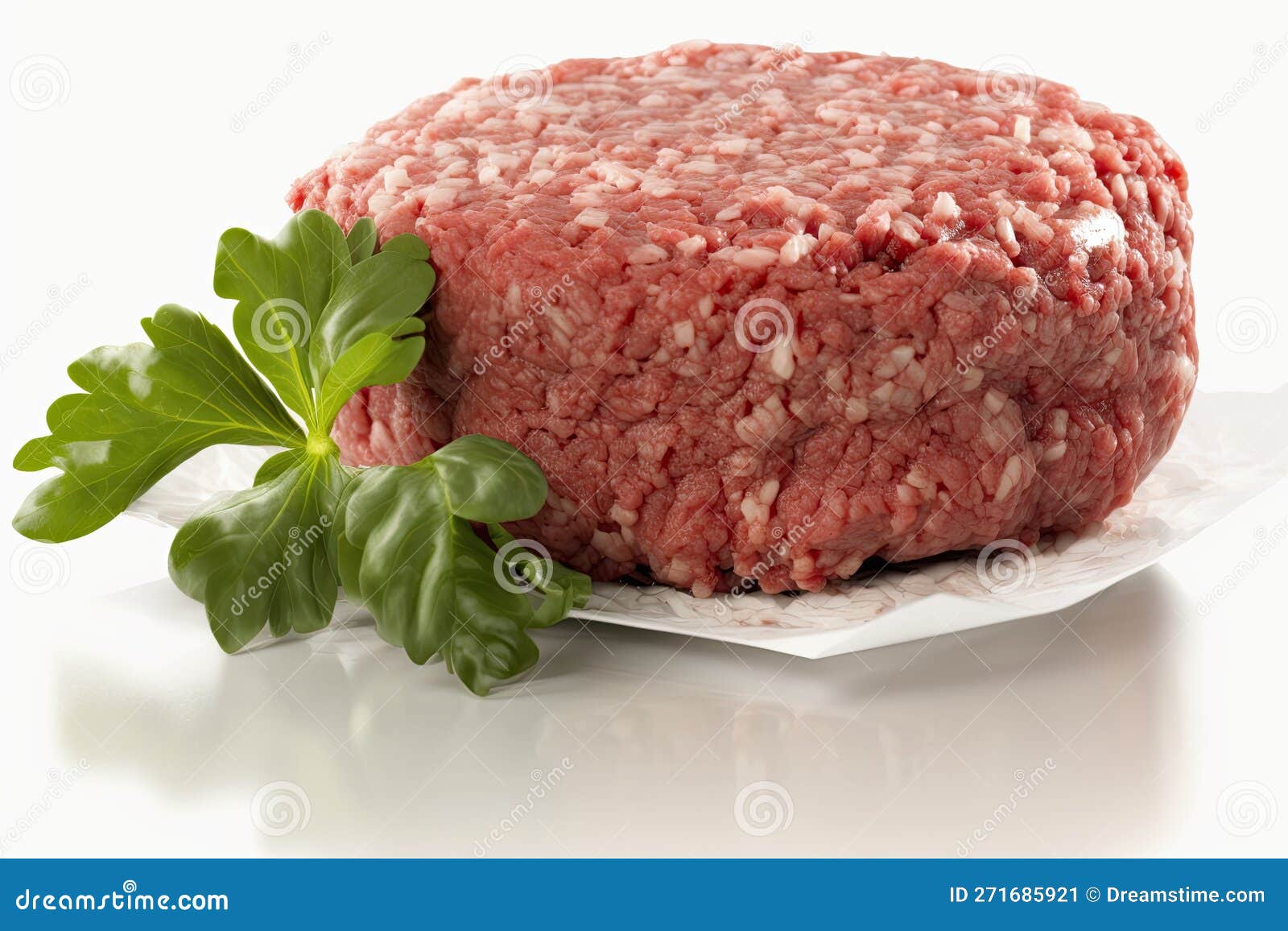 Lean Ground Beef, Fresh from the Butcher, on a White Background Stock ...