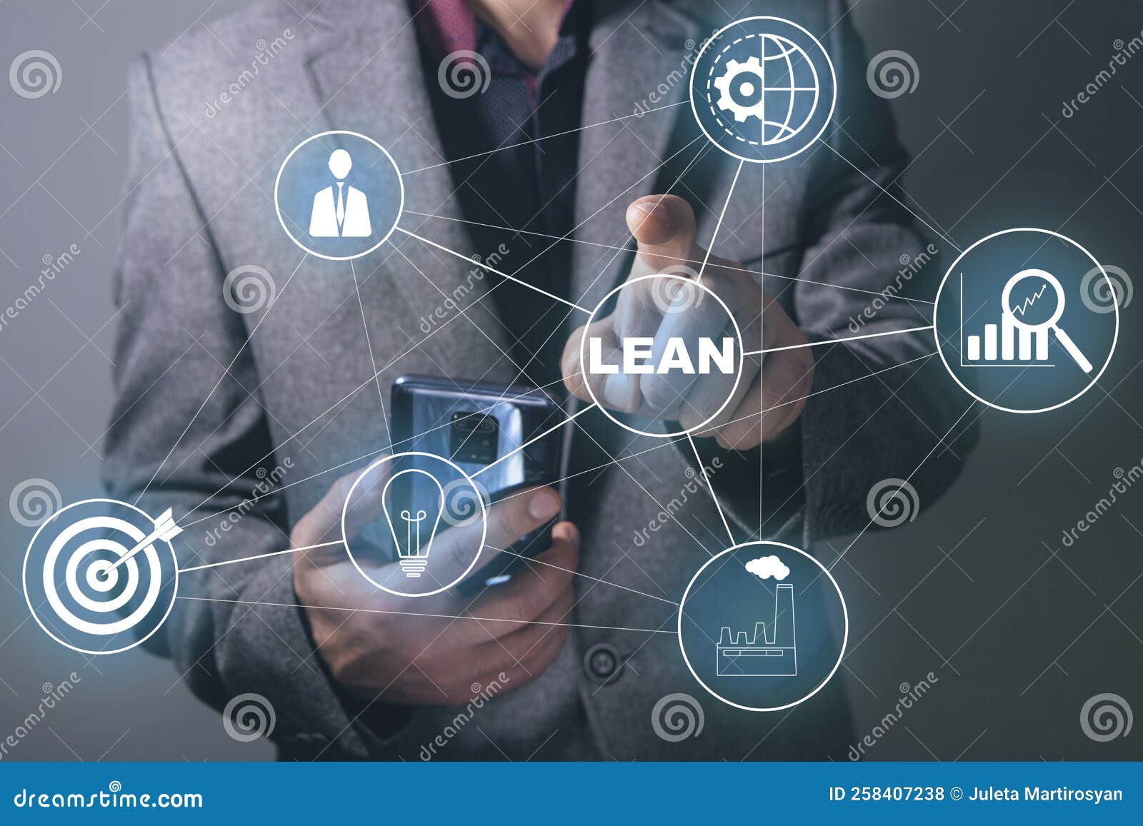 LEAN and Icons on Virtual Screen Stock Photo - Image of thinking, lean ...