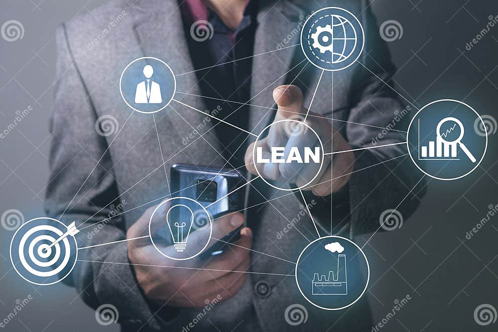 LEAN and Icons on Virtual Screen Stock Photo - Image of thinking, lean ...