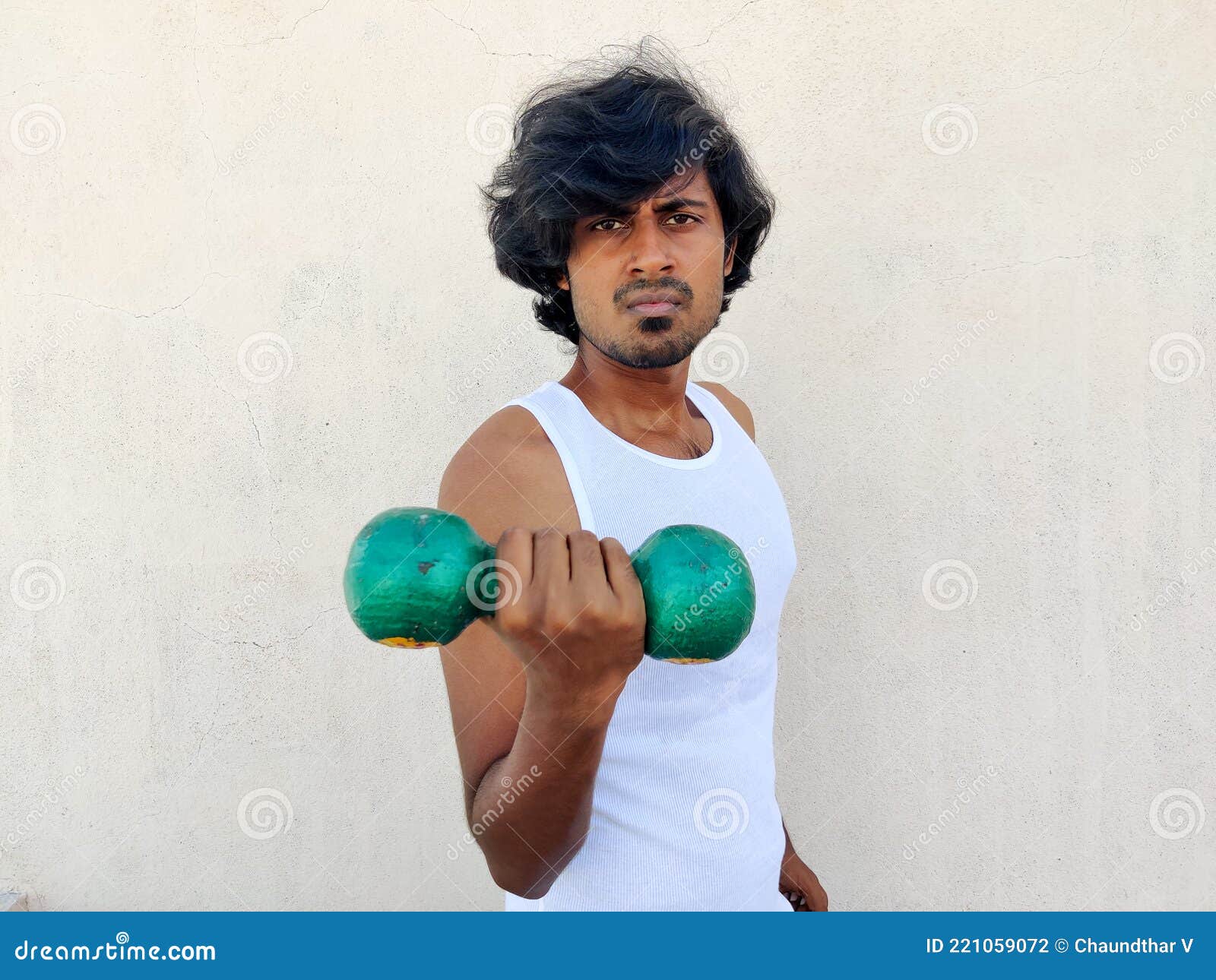 Lean Indian Man in White Workout Clothes Stock Photo - Image of ...