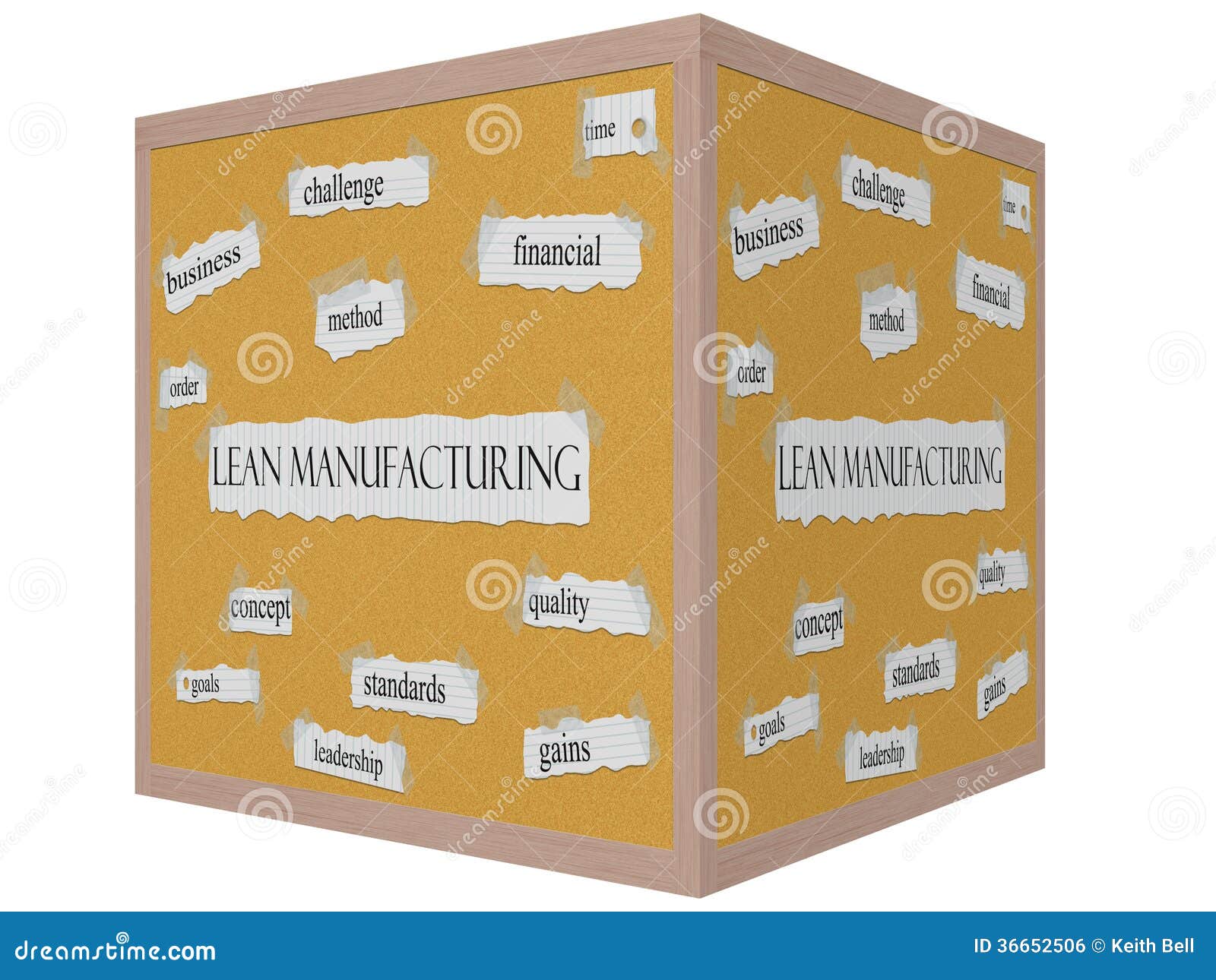 Lean Manufacturing 3D Cube Corkboard Word Concept Stock Illustration ...
