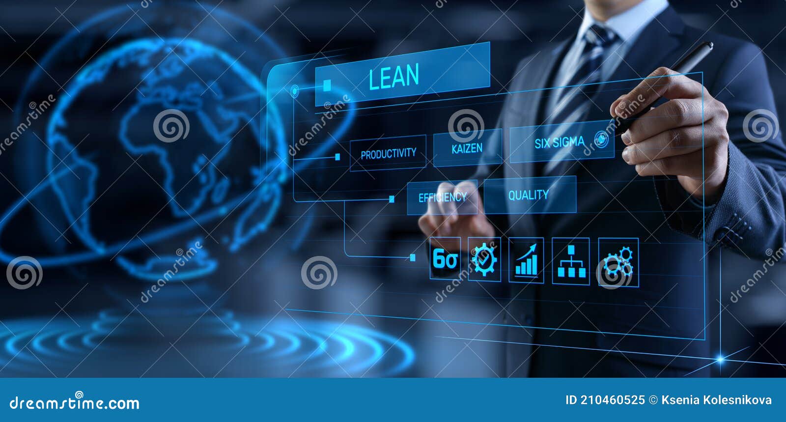 DMAIC SIx Sigma Lean Manufacturing Development Technology Concept ...