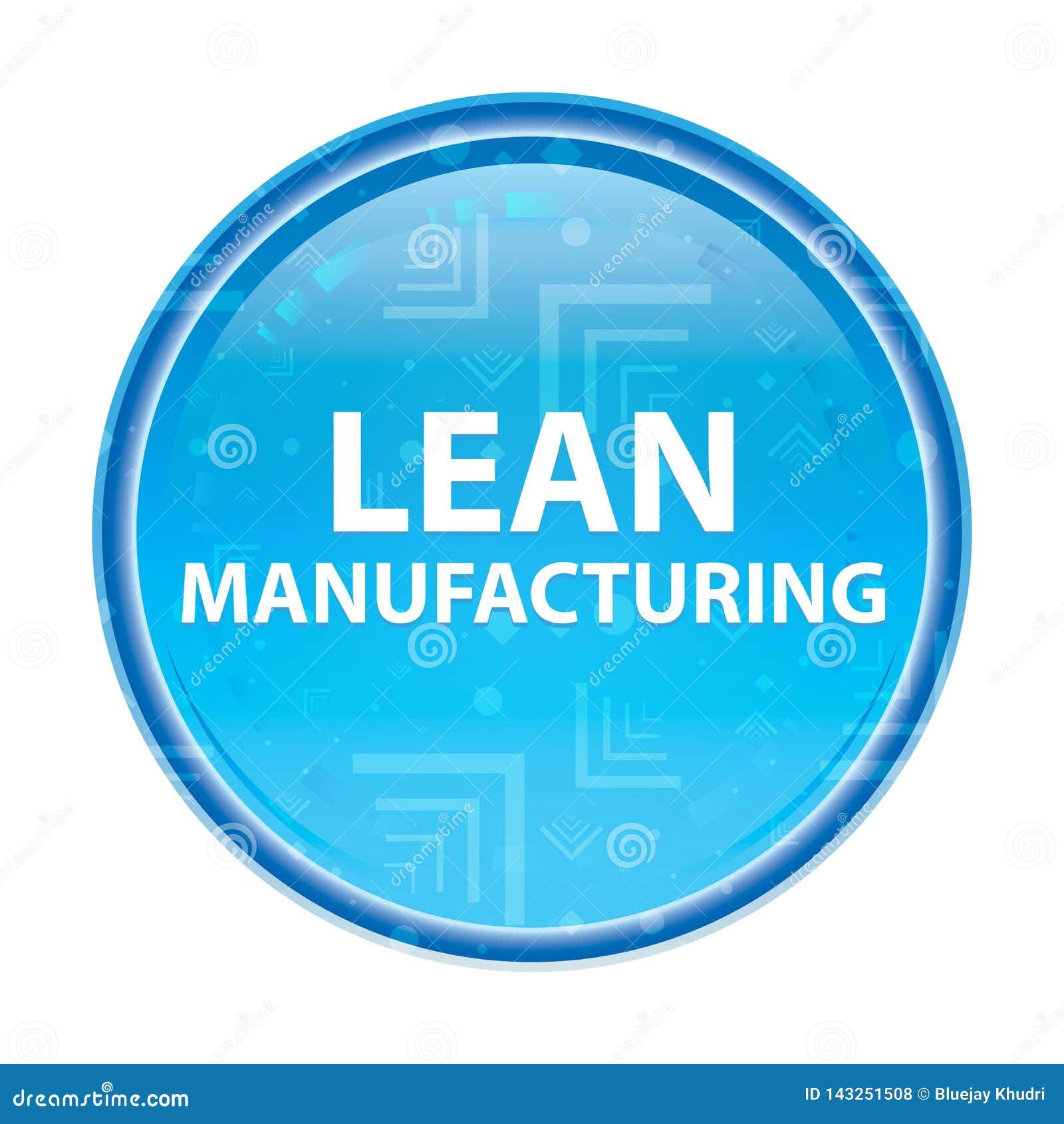 Lean Manufacturing Floral Blue Round Button Stock Illustration ...