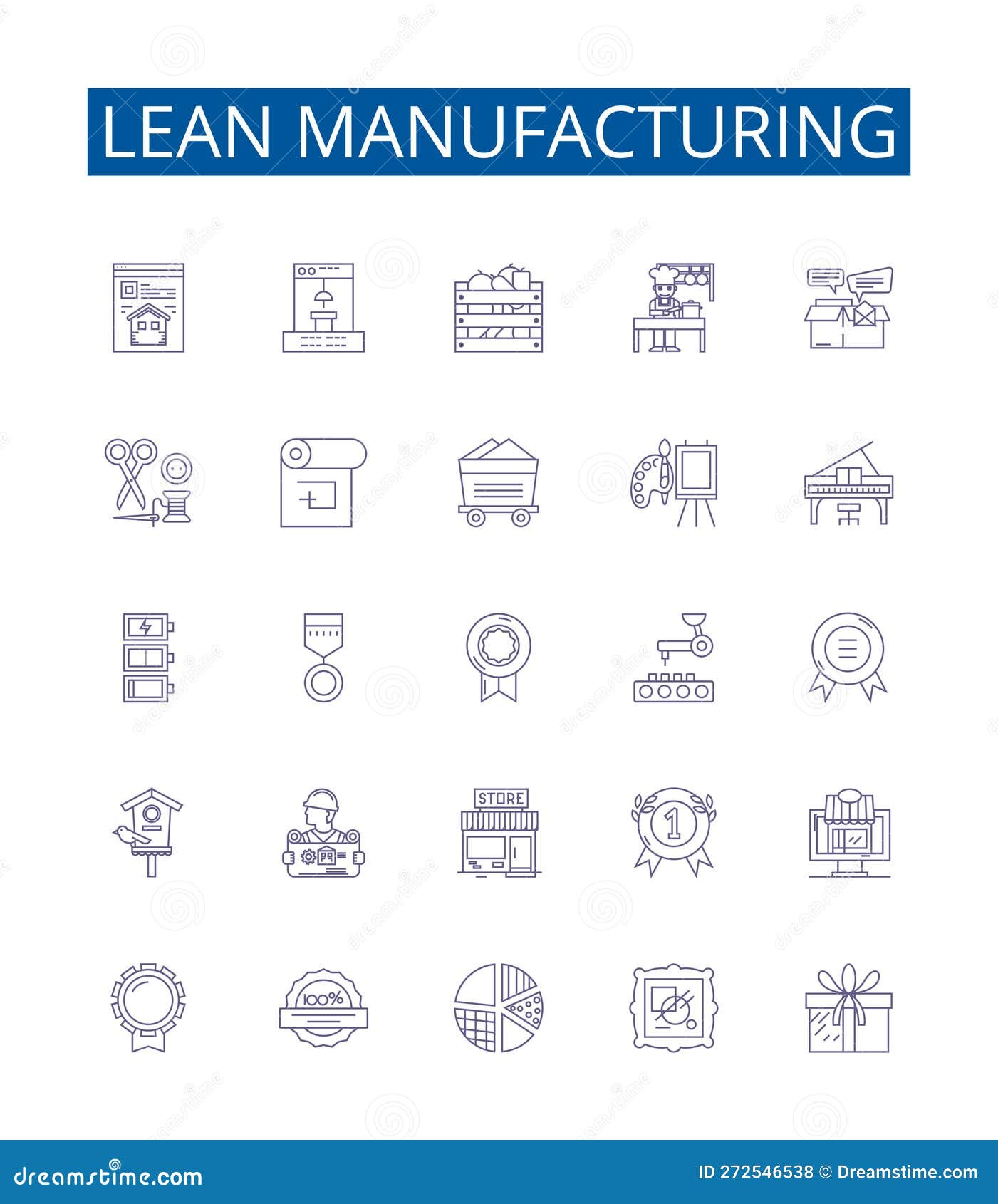 Lean Manufacturing Line Icons Signs Set. Design Collection of Six Sigma ... Lean Manufacturing Line Icons Signs Set. Design Collection of Six Sigma ...