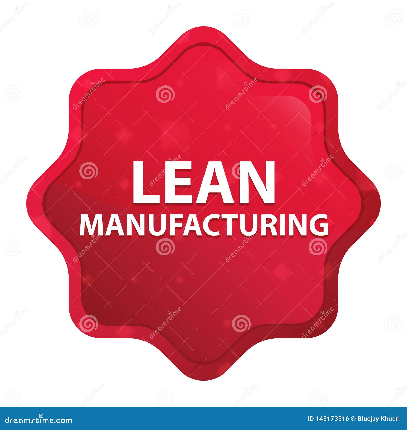 Lean Manufacturing Misty Rose Red Starburst Sticker Button Stock ...