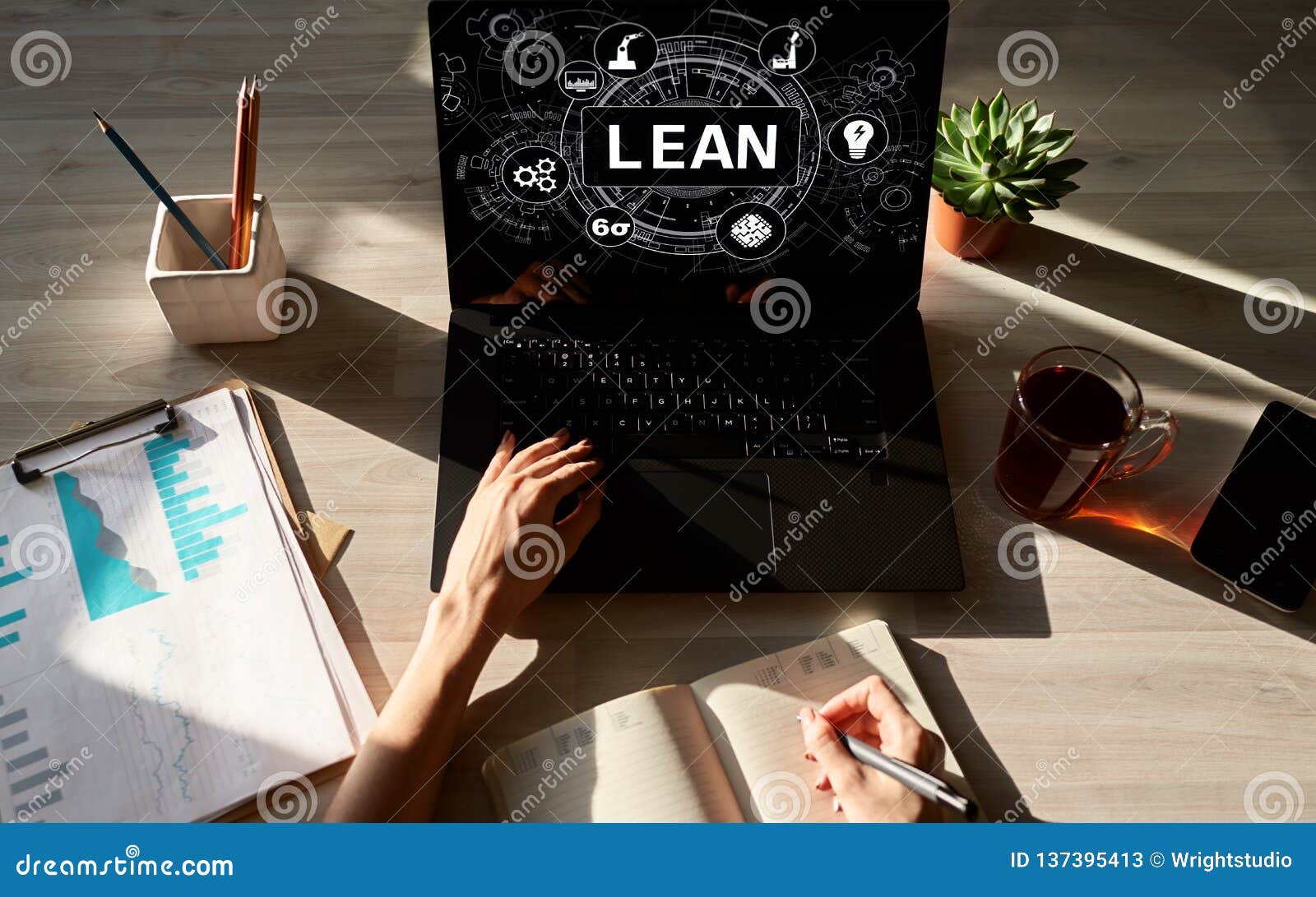 Lean Manufacturing. Six Sigma Technology and Business Concept. Stock ...