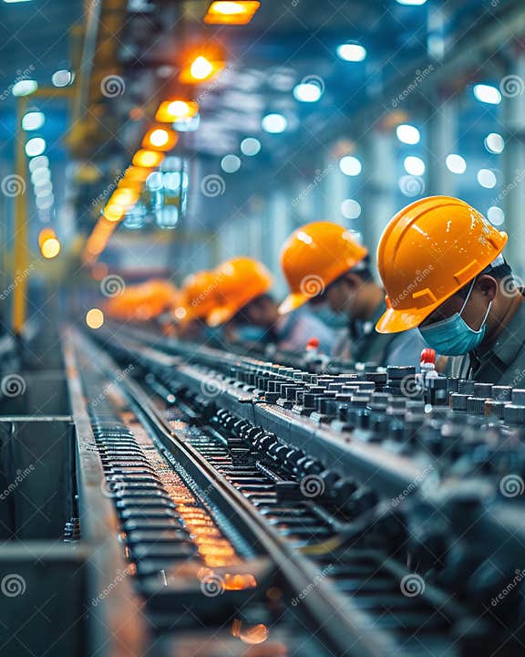 Lean Manufacturing Training Session beside an Automated Assembly Line ...