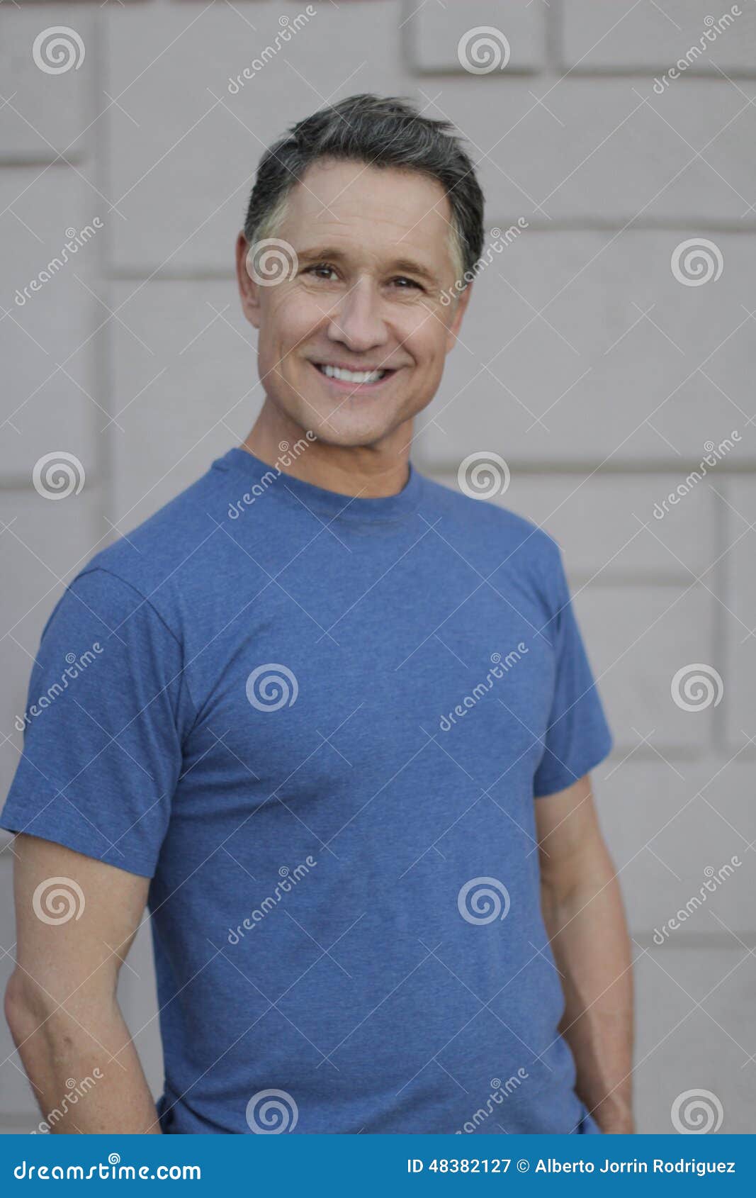 Lean Mature Man Smiling Outside Stock Image - Image of outdoor, looking ...