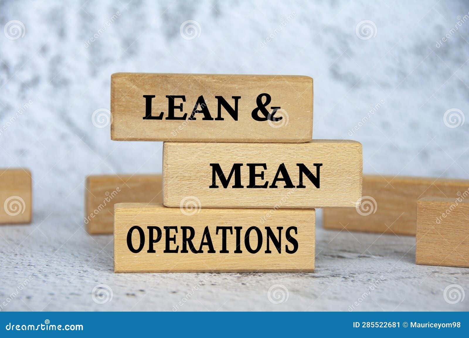 Lean and Mean Operations Text on Wooden Blocks. Business Strategy ...