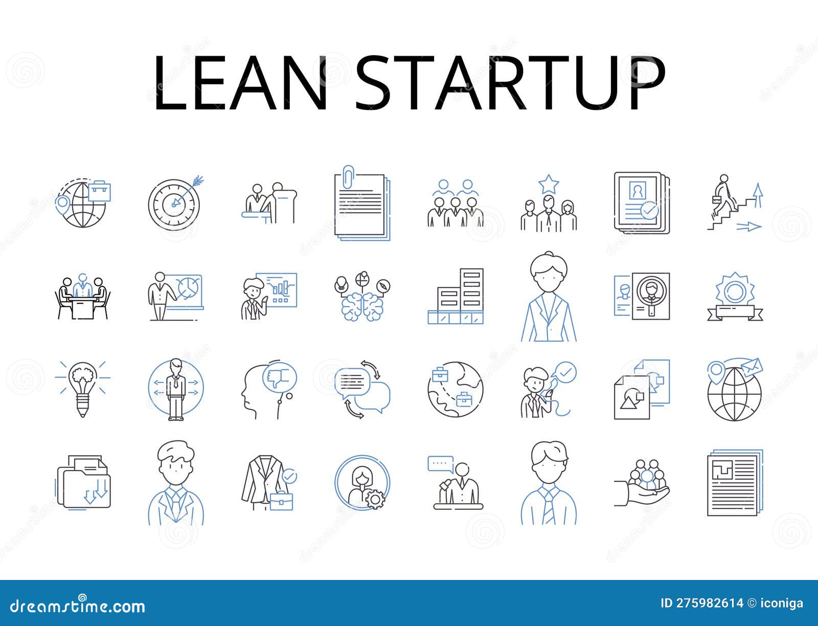 Lean Startup Line Icons Collection Agile Development Scrum