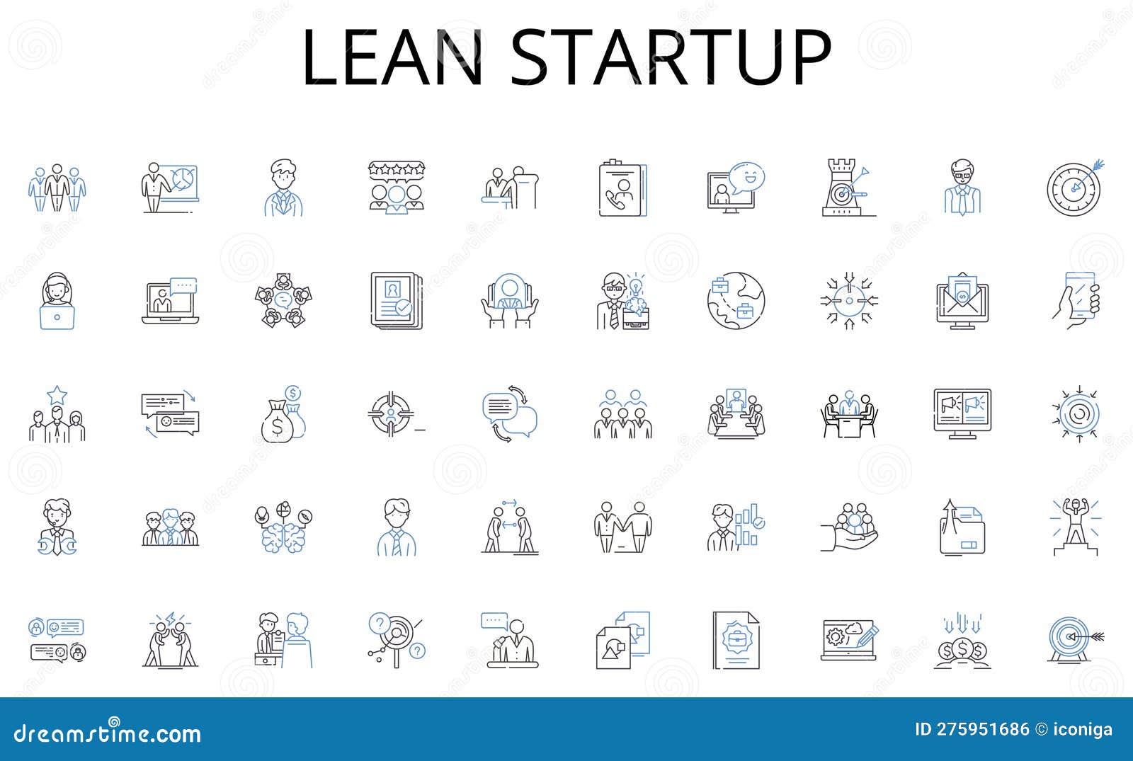 Lean Startup Line Icons Collection. Innovation, Disruption, Solutions ...