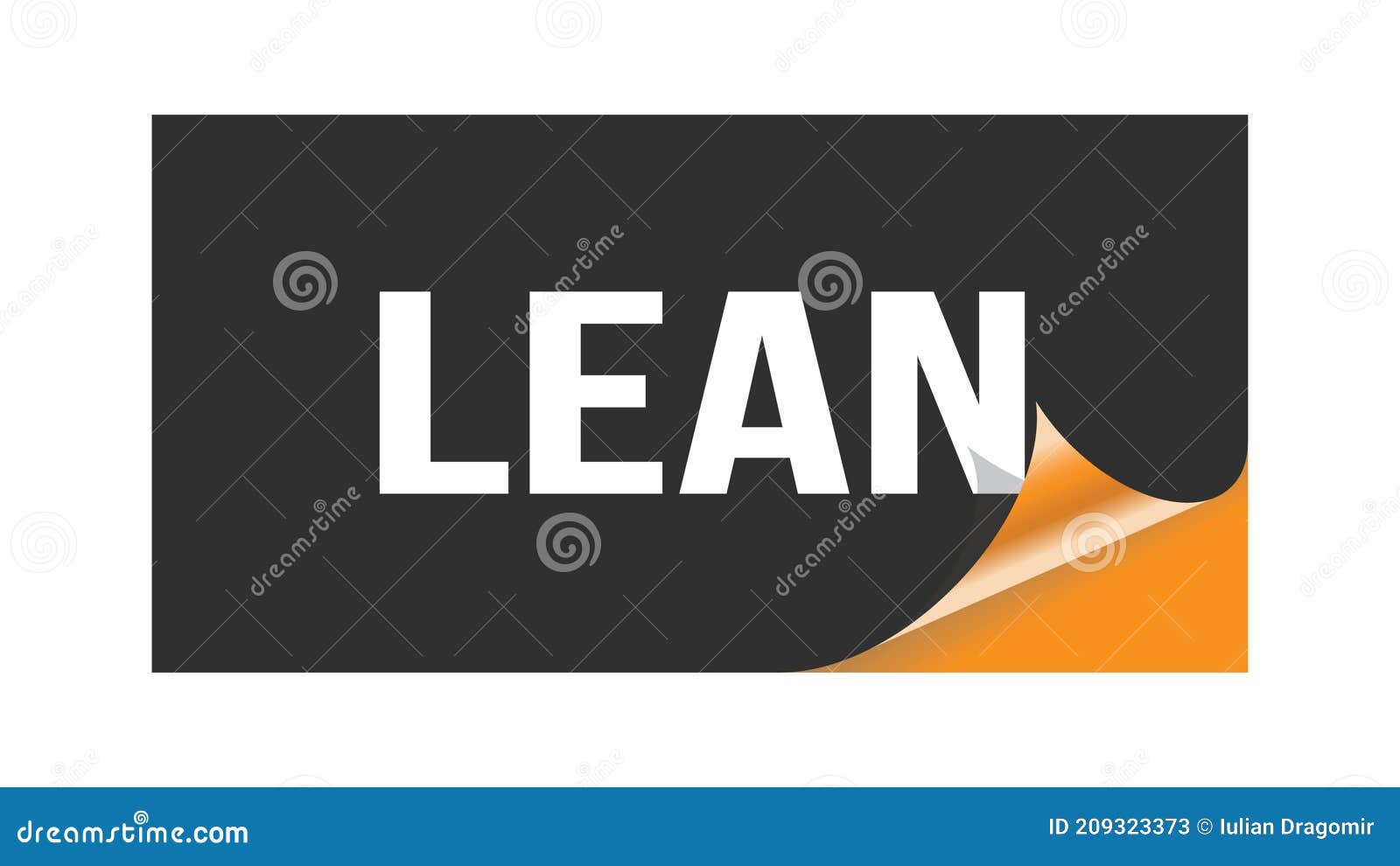 LEAN Text Written on Black Orange Sticker Stock Illustration ...