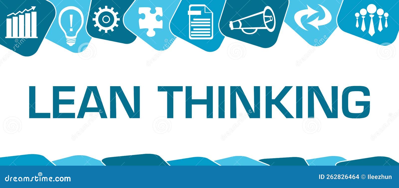 Lean Thinking Blue Rounded Squared on Top Symbols Stock Illustration ...