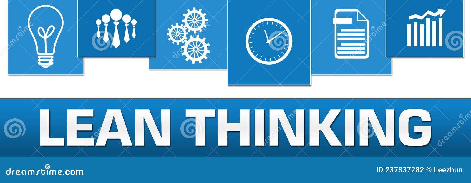Lean Thinking Business Symbols Blue on Top Horizontal Stock ...