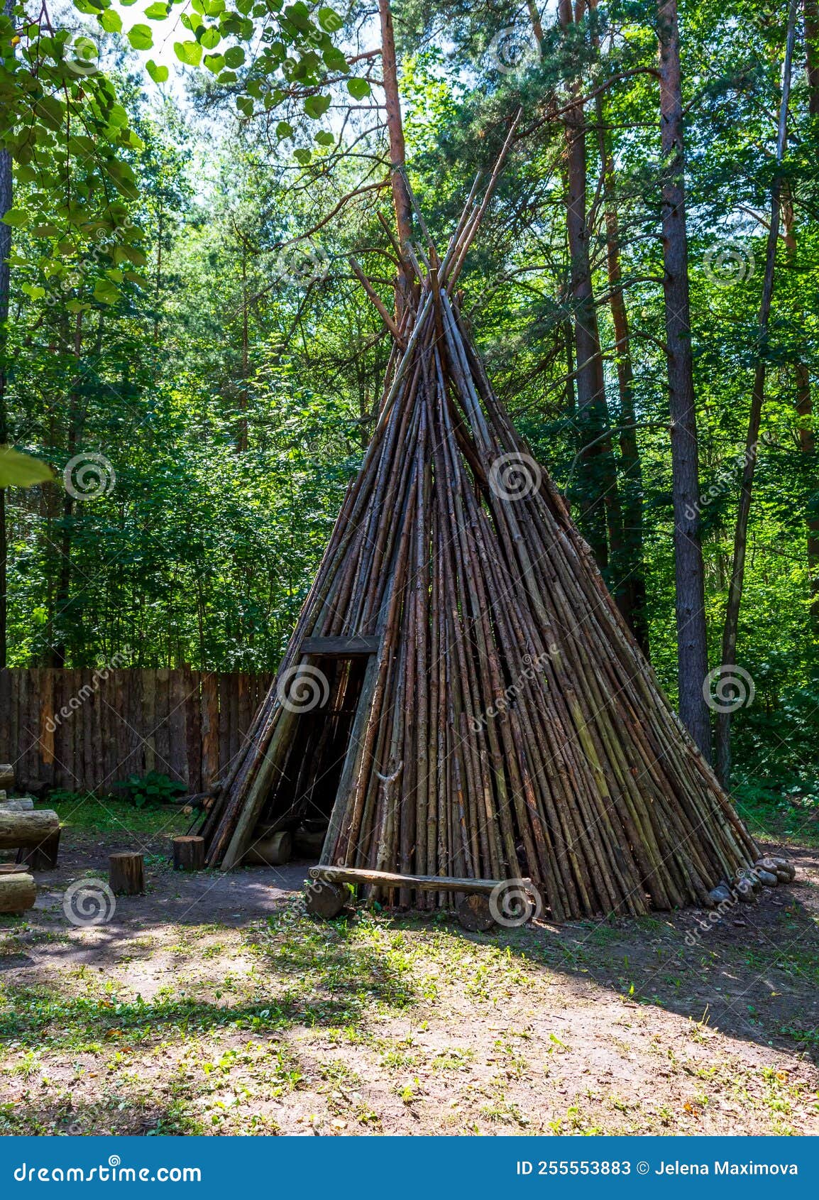 Lean-to Cane Teepee, Reconstruction of Cooking Hut or Smoke House Stock ... Lean-to Cane Teepee, Reconstruction of Cooking Hut or Smoke House Stock ...