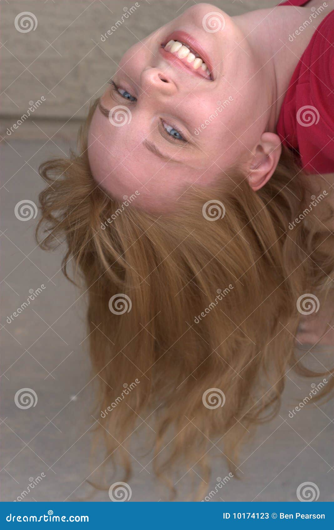 Leaning back stock image. Image of falling, blue, hair - 10174123