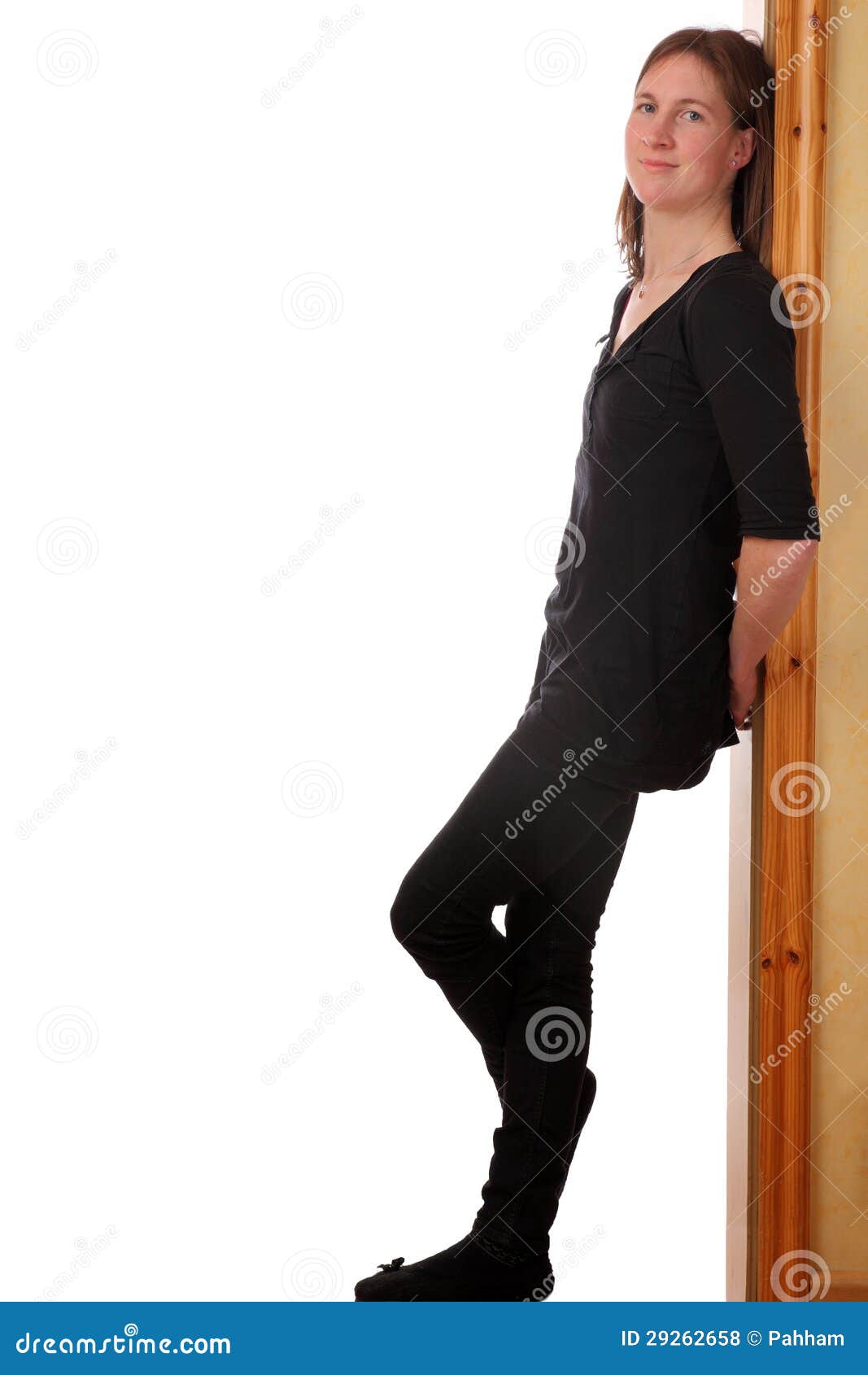 Leaning girl stock photo. Image of indoor, pose, colorful - 29262658