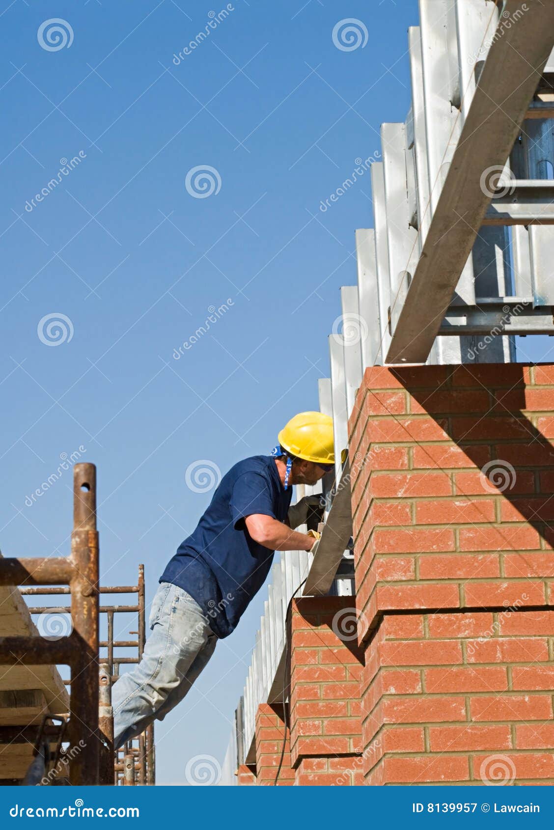 Leaning from Scaffolding stock image. Image of copyspace - 8139957
