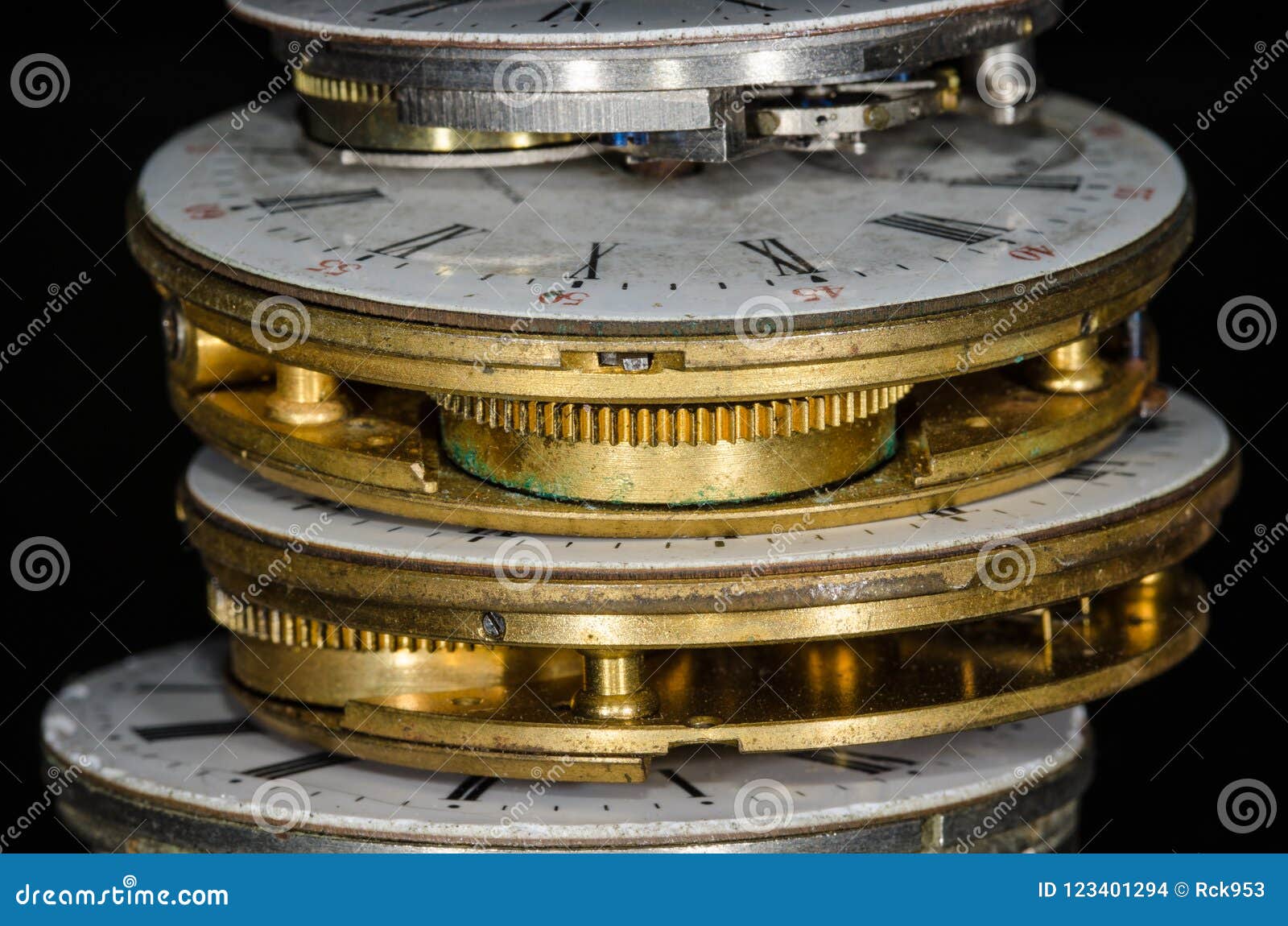 Stack of Discarded Antique Pocket Watches Stock Photo - Image of brass ...