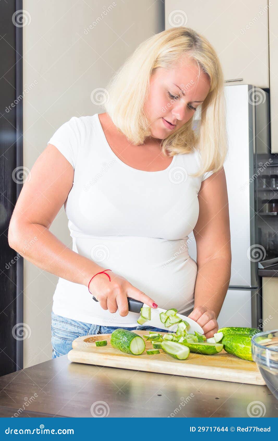 A Stout Woman in the Kitchen Stock Photo - Image of kitchen, house ...