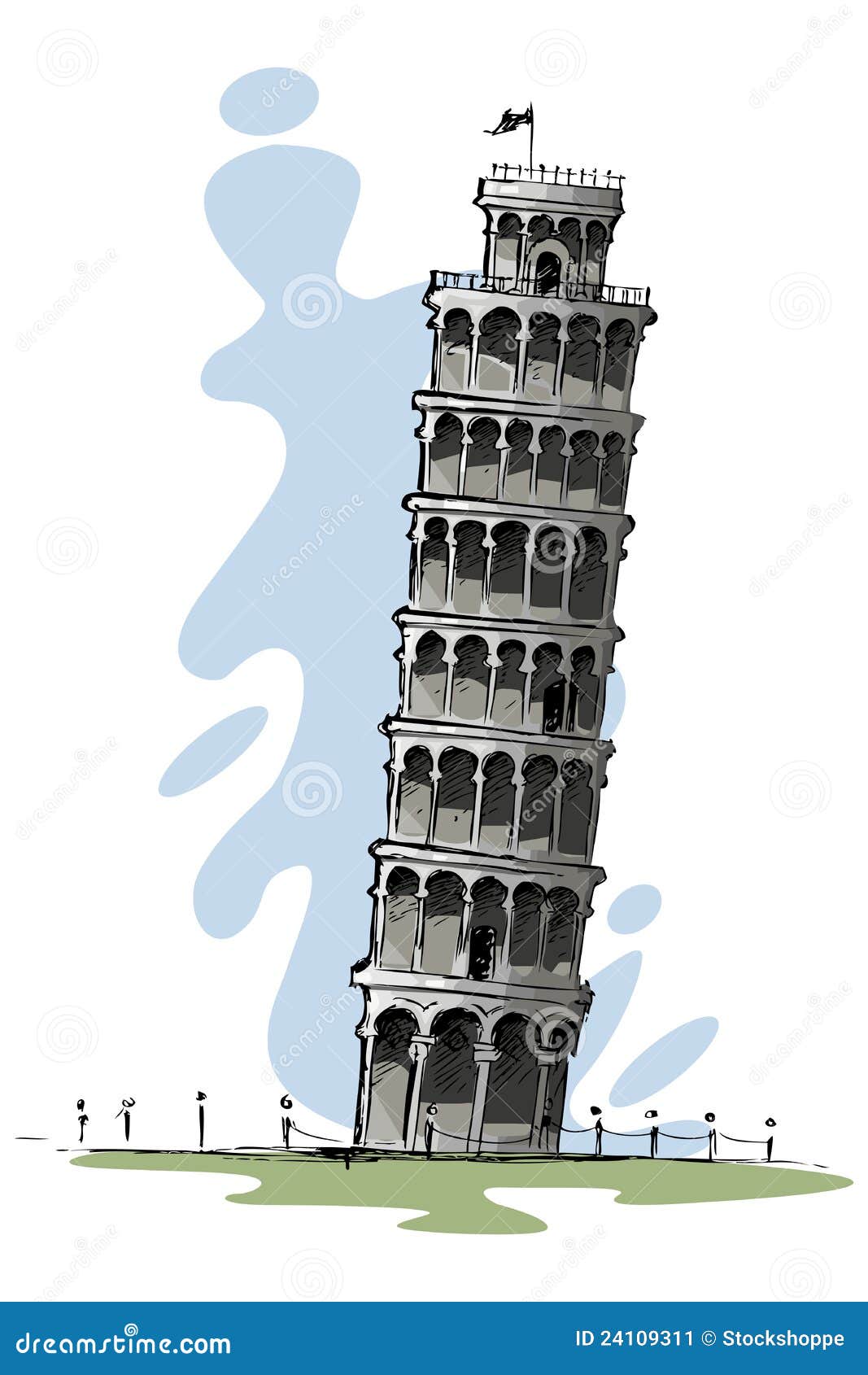 Leaning Tower Of Pisa - Vector Illustration Sketch Hand Drawn ...