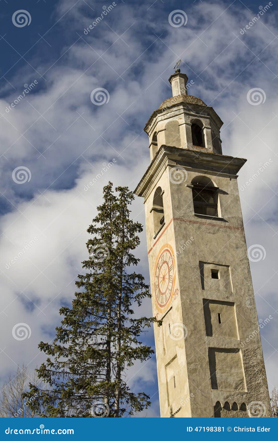 Leaning tower in Moritz stock image. Image of bell, switzerland - 47198381