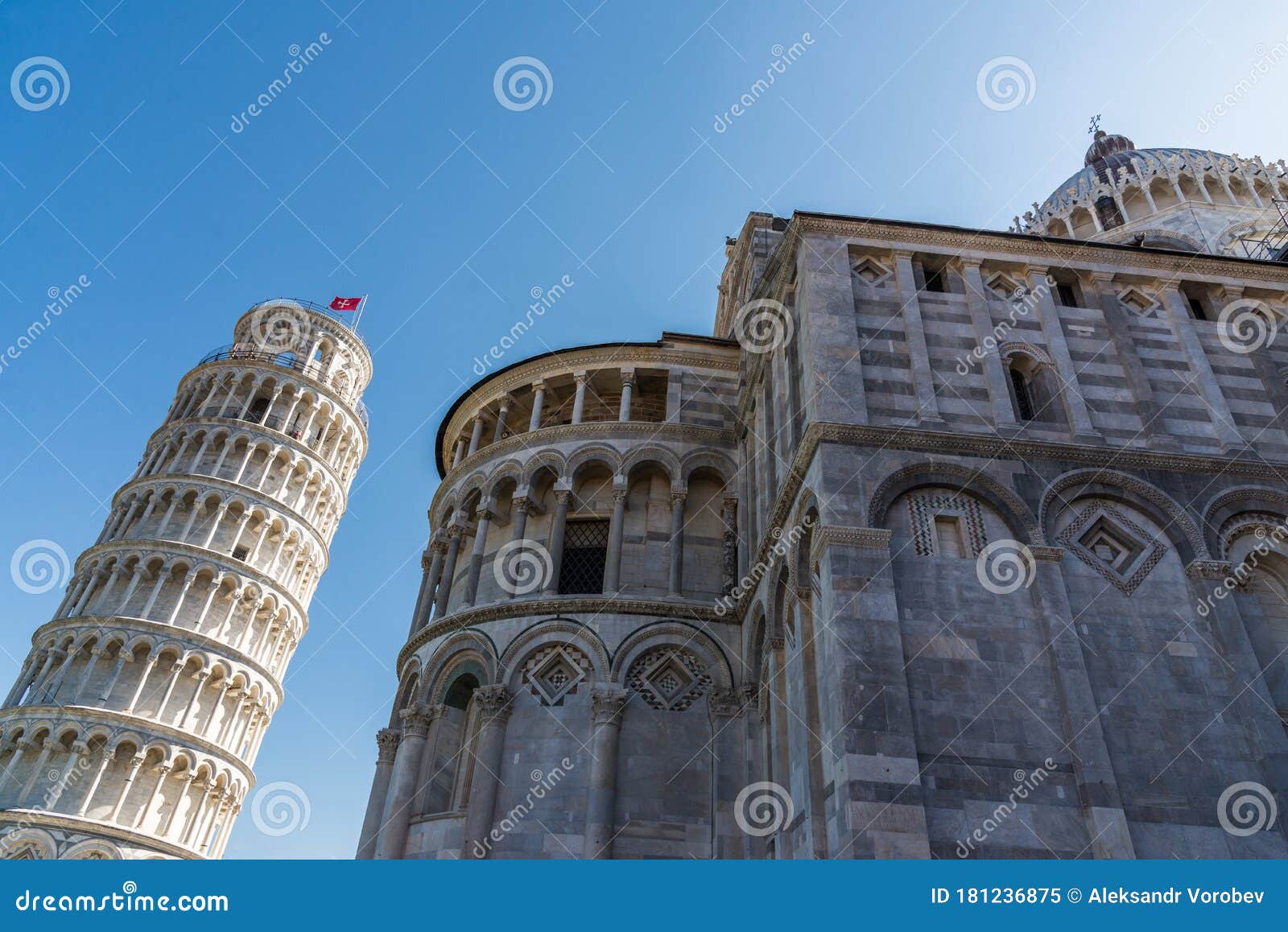 The Leaning Tower of Pisa and Pisa Cathedral Complex, Italy. Stock ...