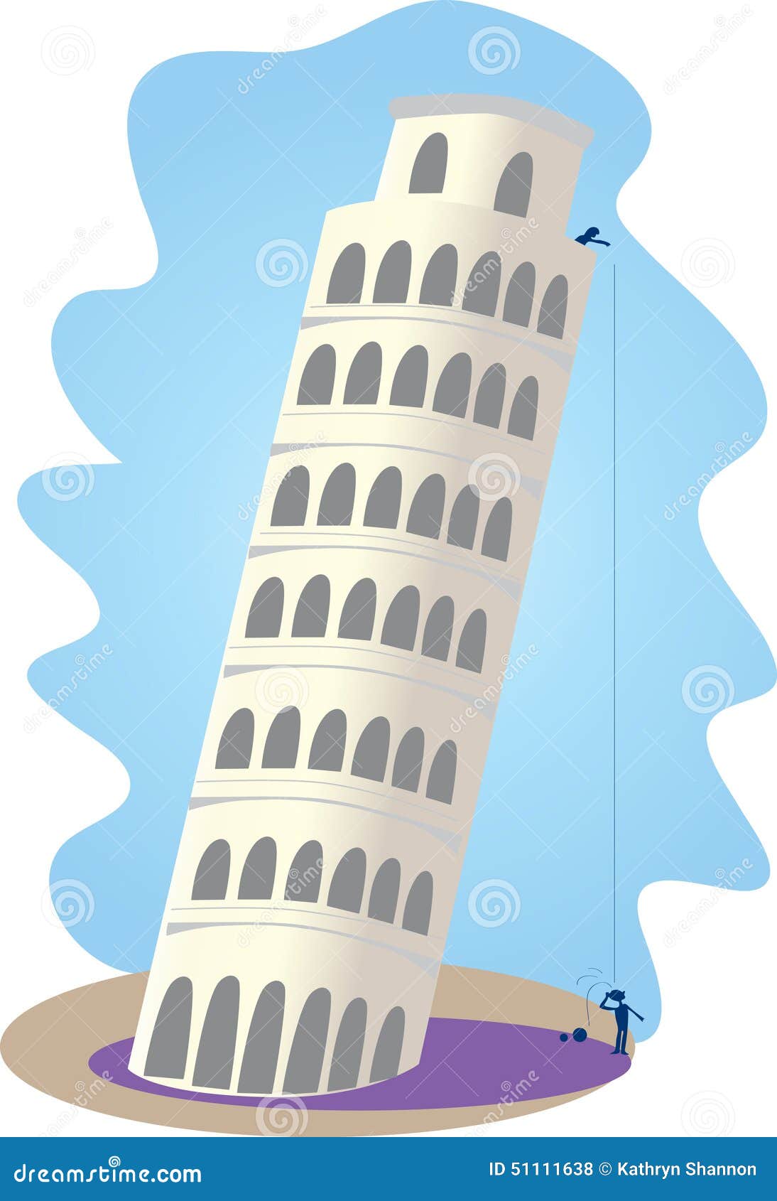 Leaning tower of Pisa stock vector. Illustration of pisa - 51111638