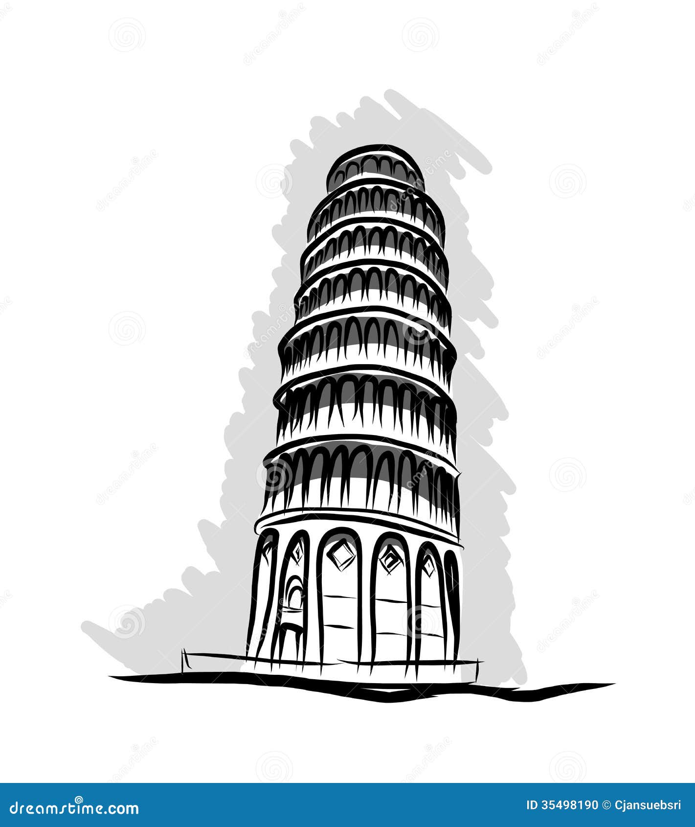 Leaning Tower Pisa,sketch Vector Stock Vector - Illustration of italy ...