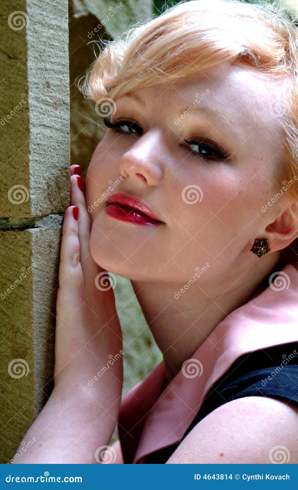 Leaning Woman stock photo. Image of fair, stone, female - 4643814