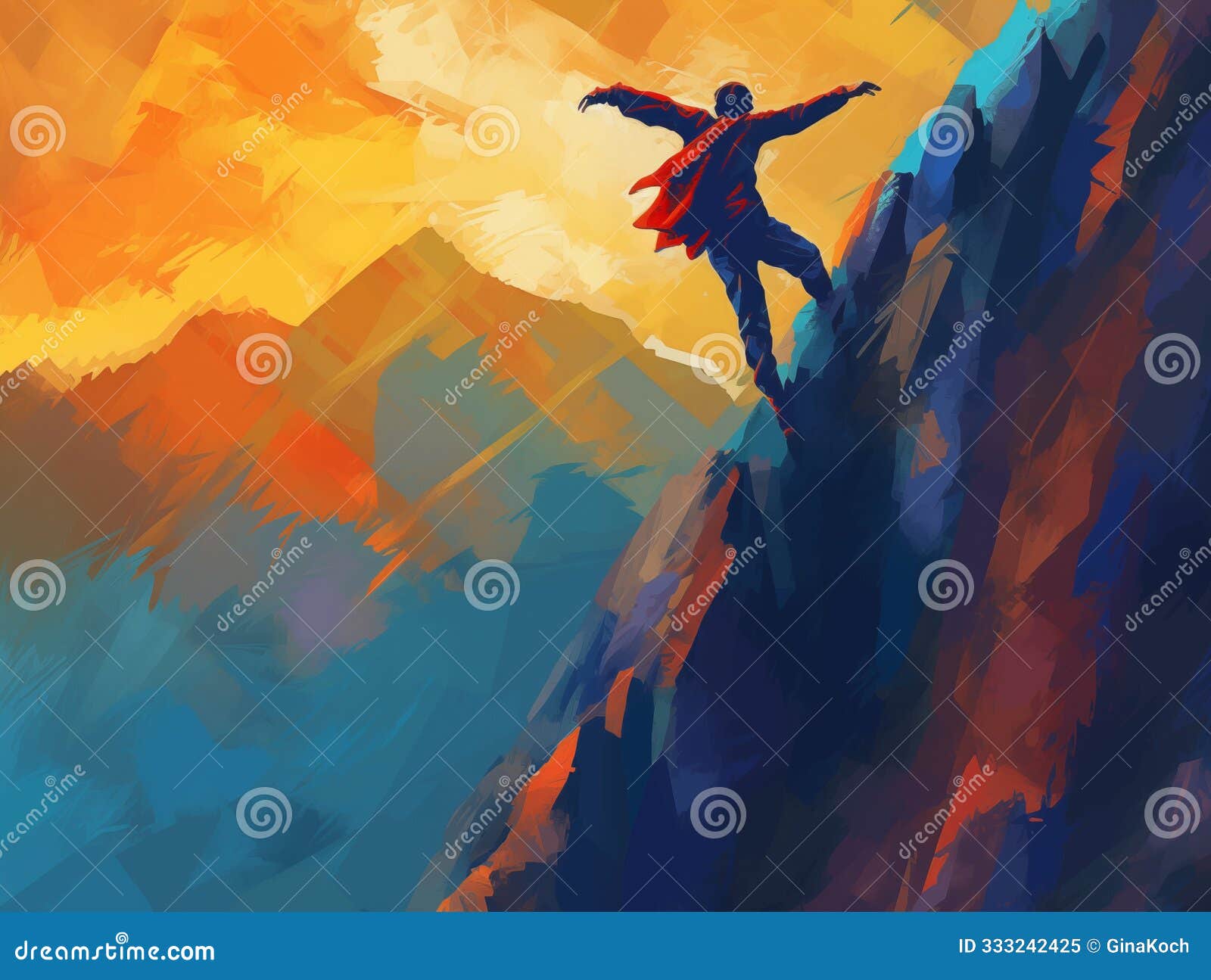 Leap of Faith: Embracing Courage and the Unknown Stock Illustration ...