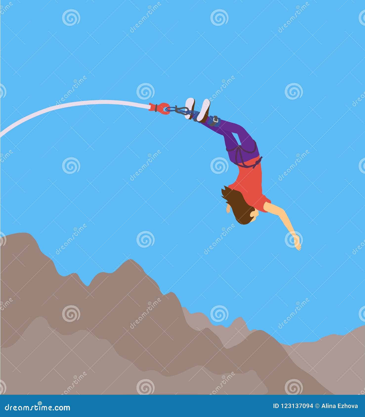 Leap with a rope stock vector. Illustration of leap - 123137094