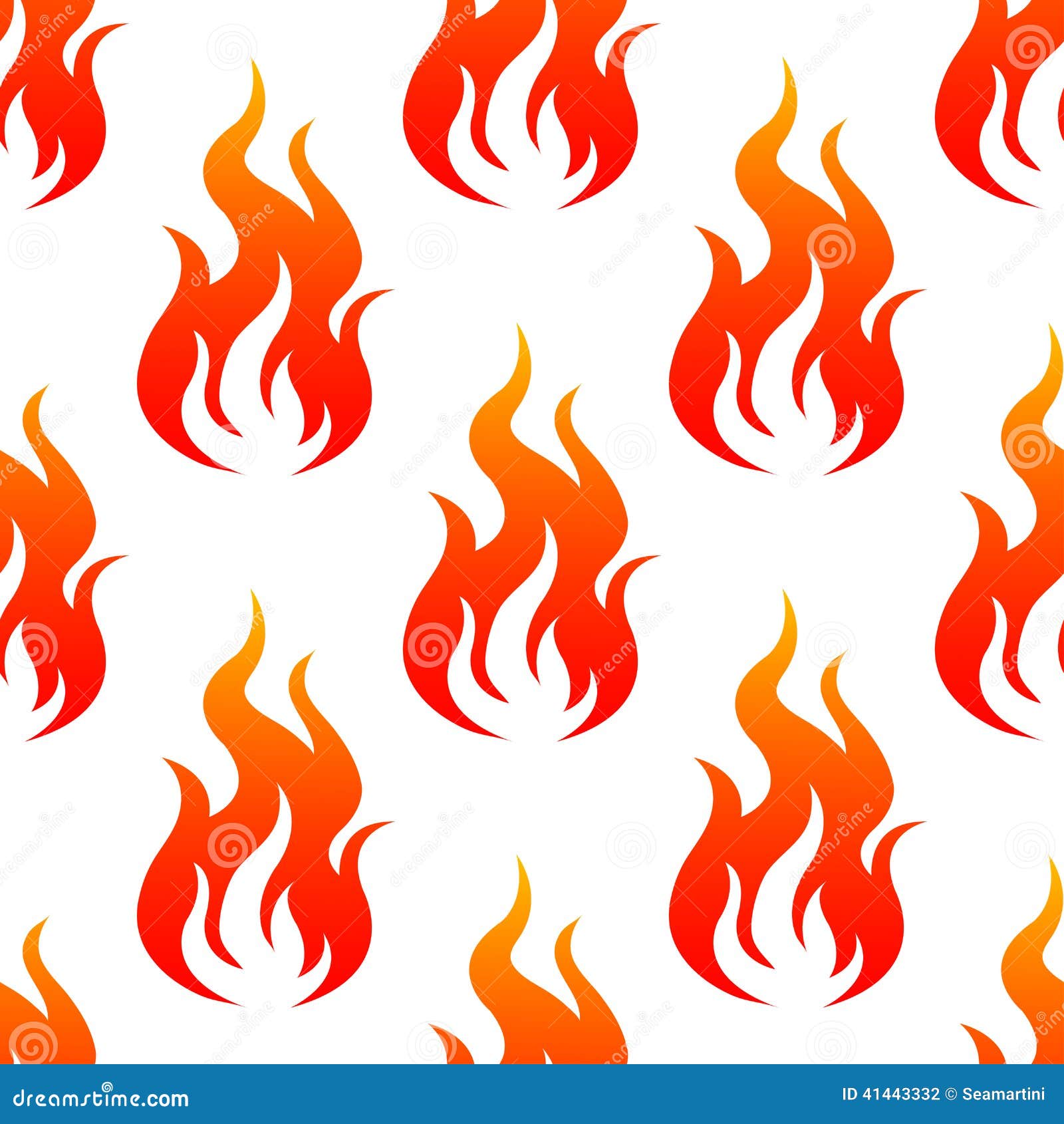 Leaping Fiery Flames Seamless Pattern Stock Vector - Illustration of ...