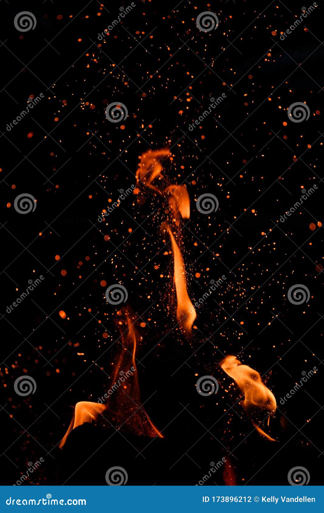 Leaping Flames and Embers stock photo. Image of heat - 173896212