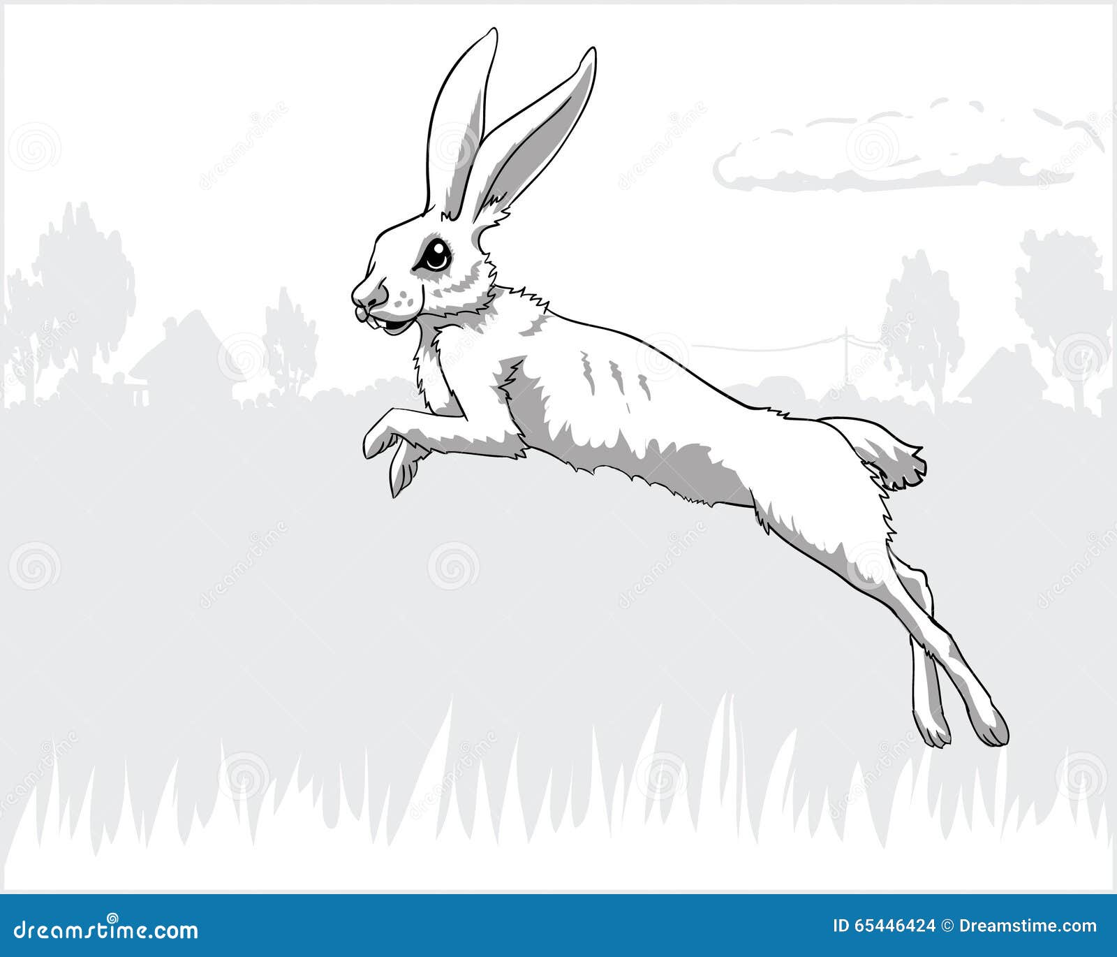 Leaping hare stock illustration. Illustration of galloping - 65446424